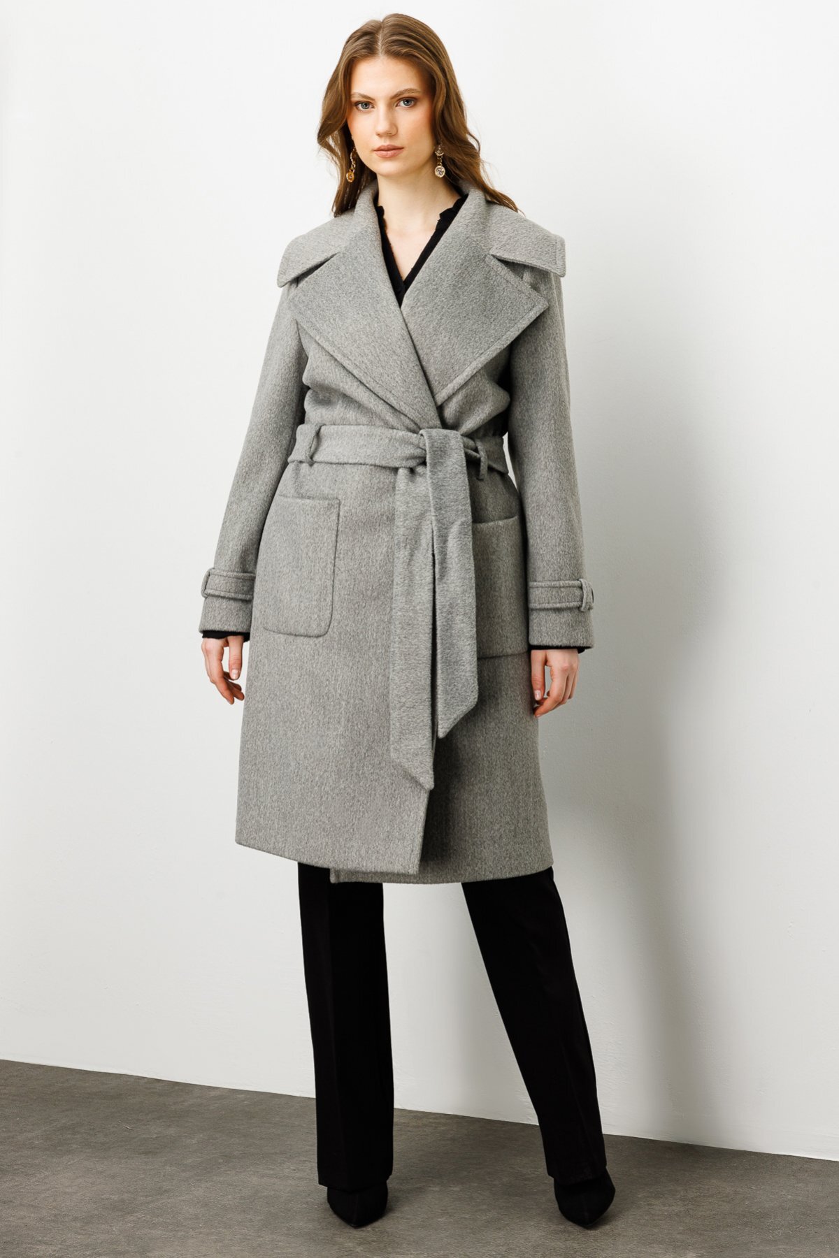 Ekol Kuşaklı Uzun Kaşe Kaban - Fiyatı, Yorumları