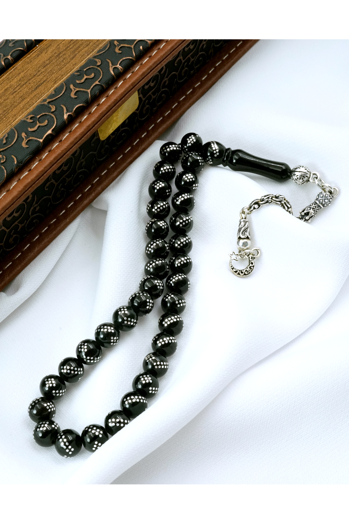 ANDİYANORA ORİJİNAL ERZURUM OLTU TAŞI TESPİH,1000 AYAR GÜMÜŞ İŞLEMELİ ...