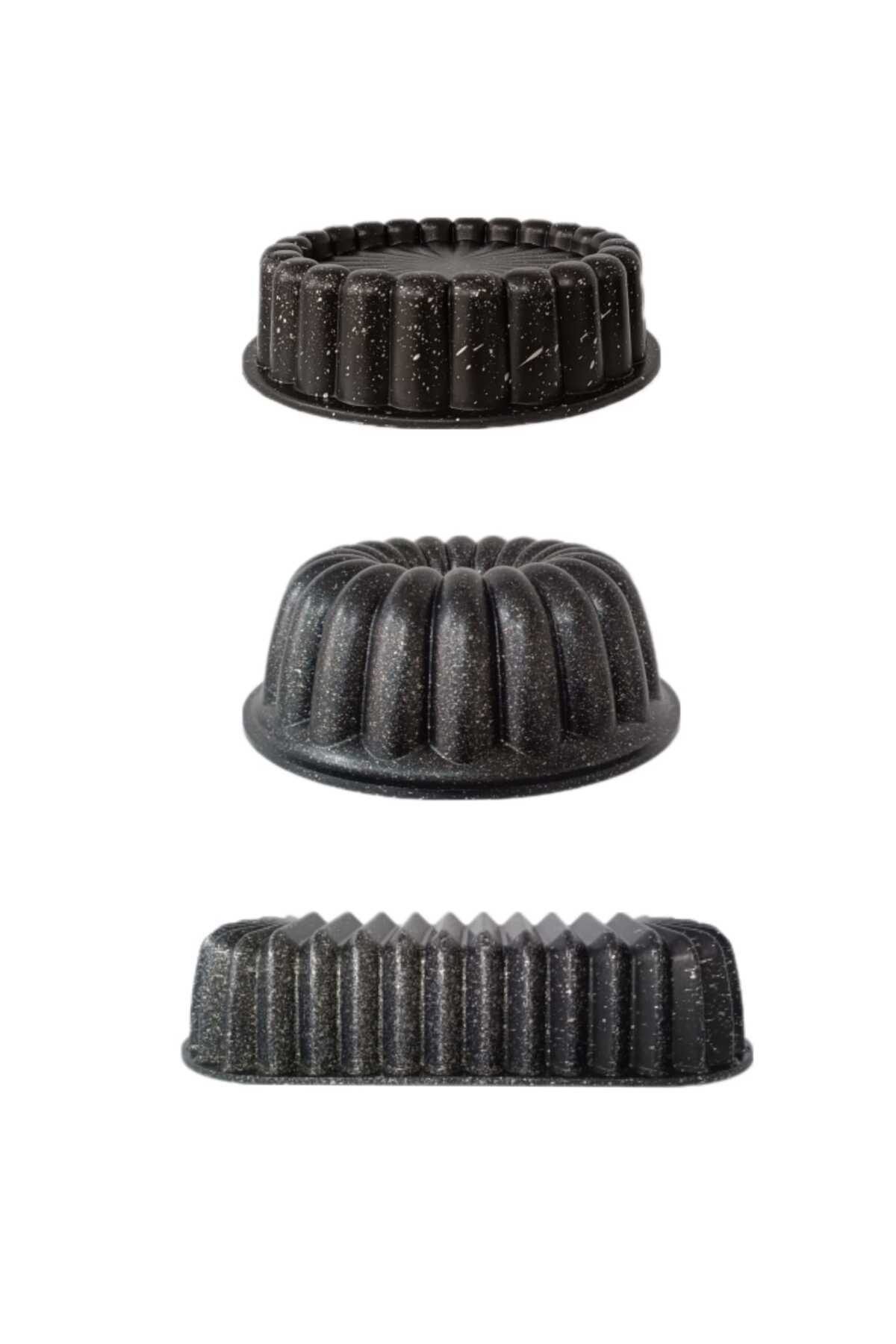 BİMOTE 3'lü Döküm Granit Kek Kalıbı Döküm Tart Döküm Dilimli Döküm ...