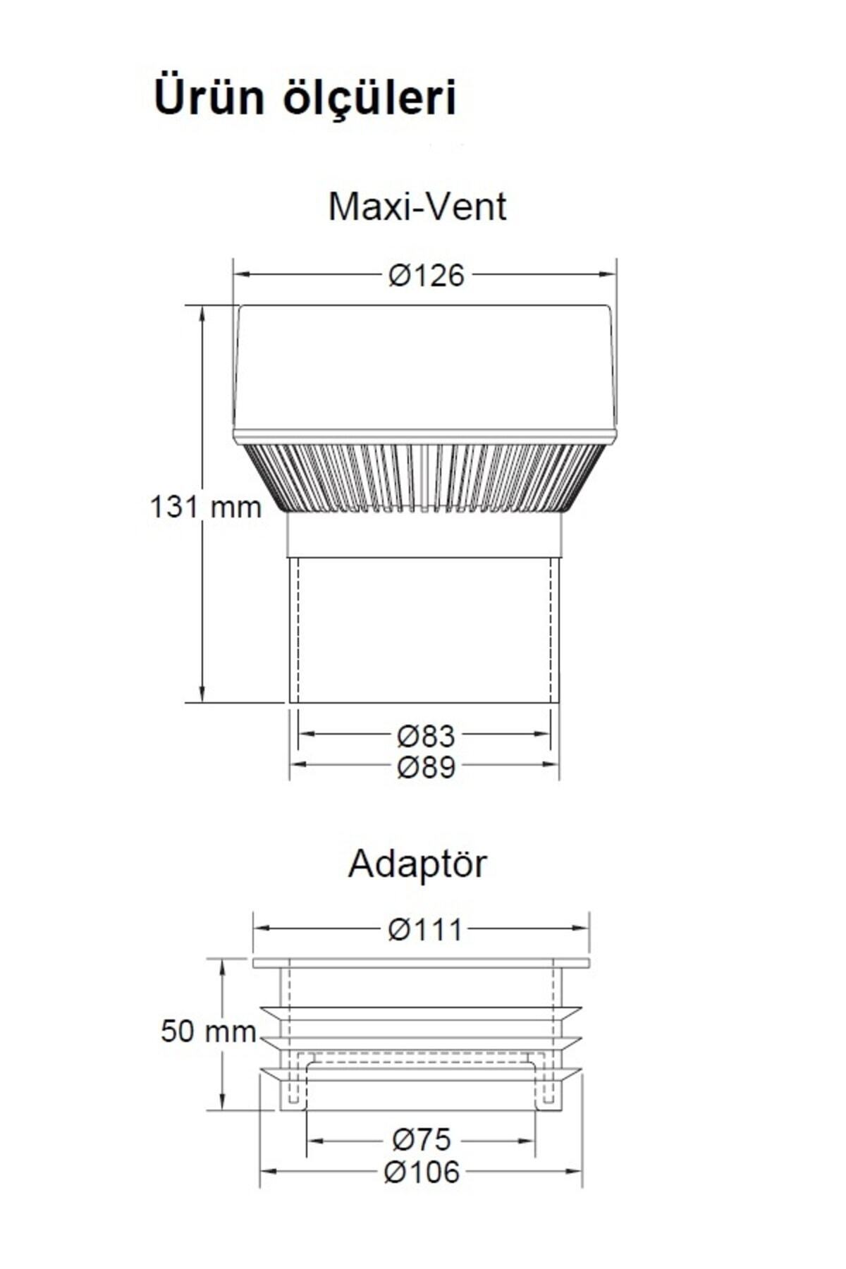 studor Maxi Vent Atık Pis Su Otomatik Hava Alma Valfi Cihazı Dn70,100 Lağım Kokusu Önleyici ...