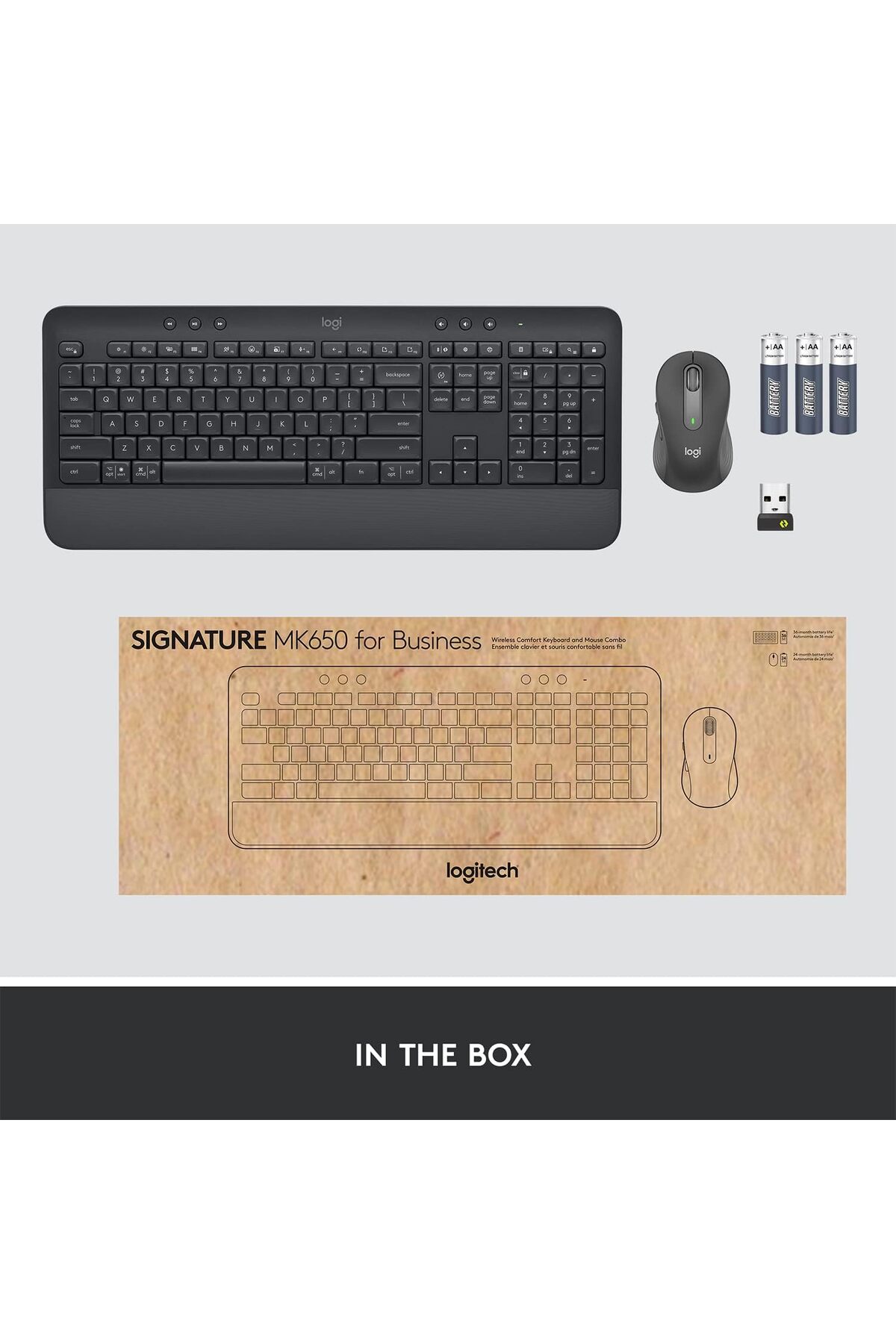 logitech Signature MK650 Multi-Device Bolt Alıcılı Bluetooth Kablosuz Klavye ve Mouse Seti ...