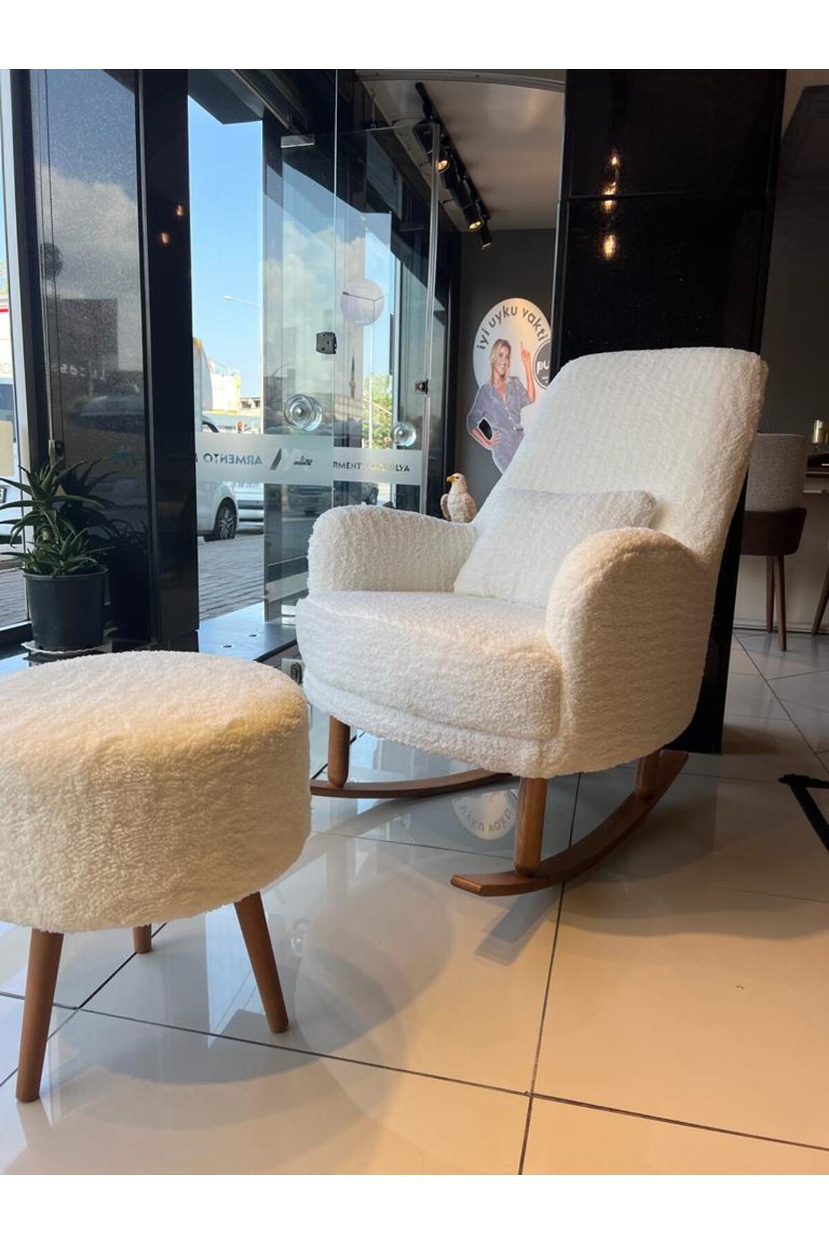 albatros collection Tedy sallanır berjer koltuk ve ayak uzatma pufu ...