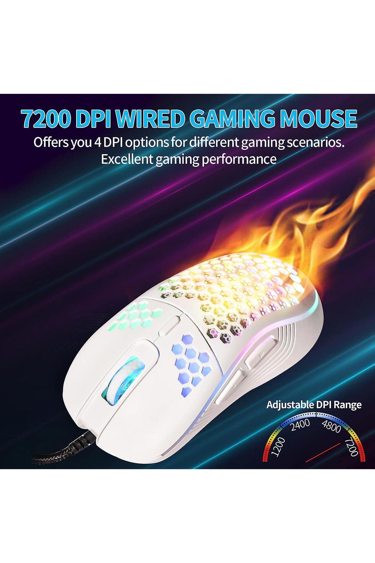 valkyrie Rgb Led Işıklı 6 Tuşlu 7200dpı Gaming Oyuncu Mouse Beyaz ...