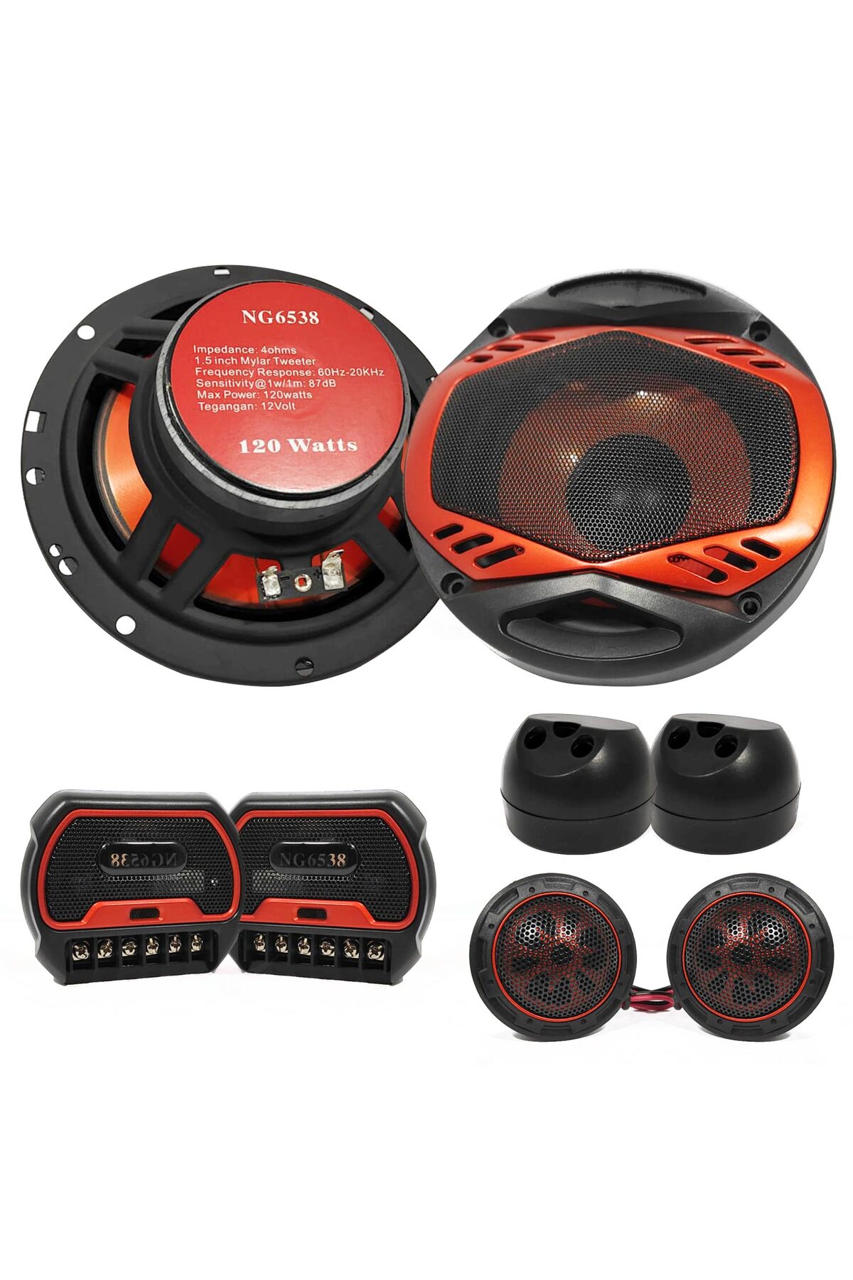ShopZum NAVİGOLD NG-6538 Oto Midrange Compenent 16cm 120 Watt Kapaklı 2 ...