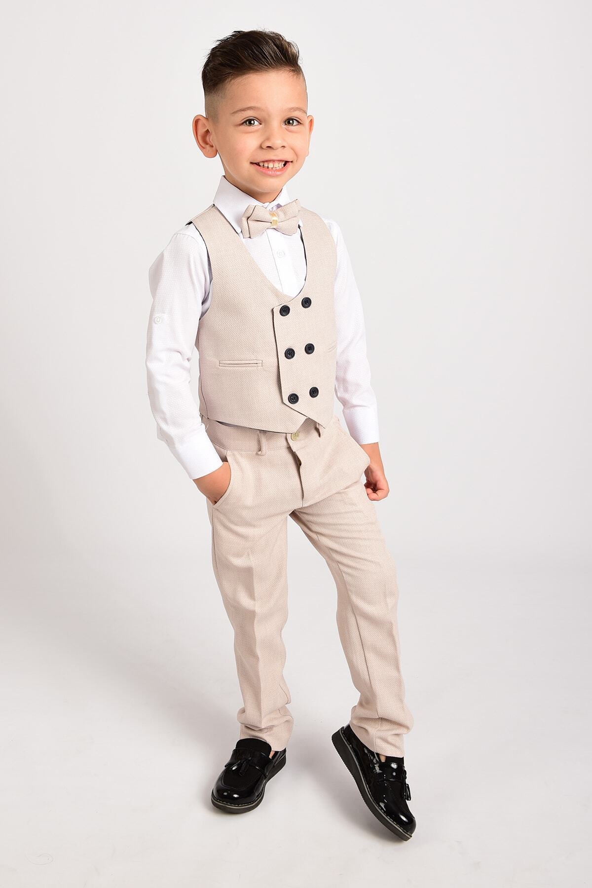 Merdia Kids Erkek Çocuk Smokin Takım Elbise Yelekli Papyonlu Fiyatı ...
