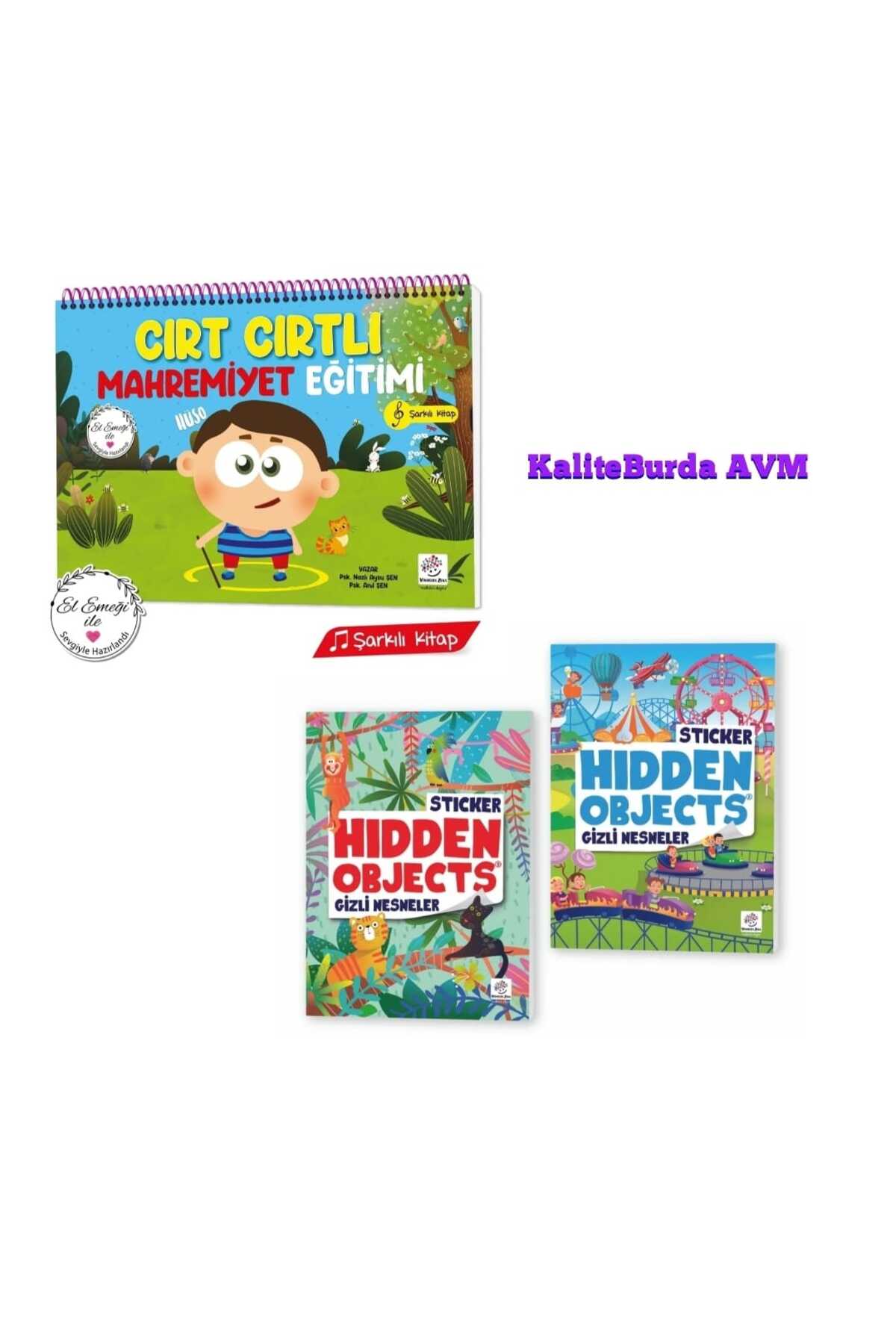 yükselen zeka Cırt Cırtlı Mahremiyet Eğitimi Kitabı ve Stickerli Gizli Nesneler Kitabı ( Hidden ...