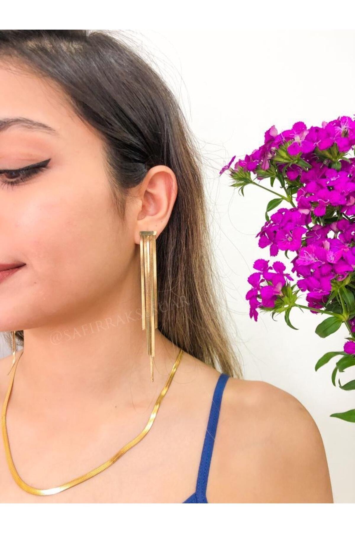 Elf safir tasarım Çelik Italyan Zincir Uzun Küpe Fiyatı, Yorumları ...