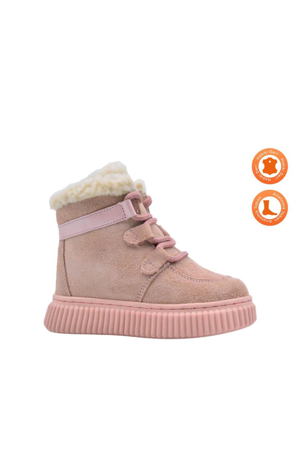 kids A more Adia Süet Peluş Kürklü Kız Bebek Bot Pudra Rengi Fiyatı ...