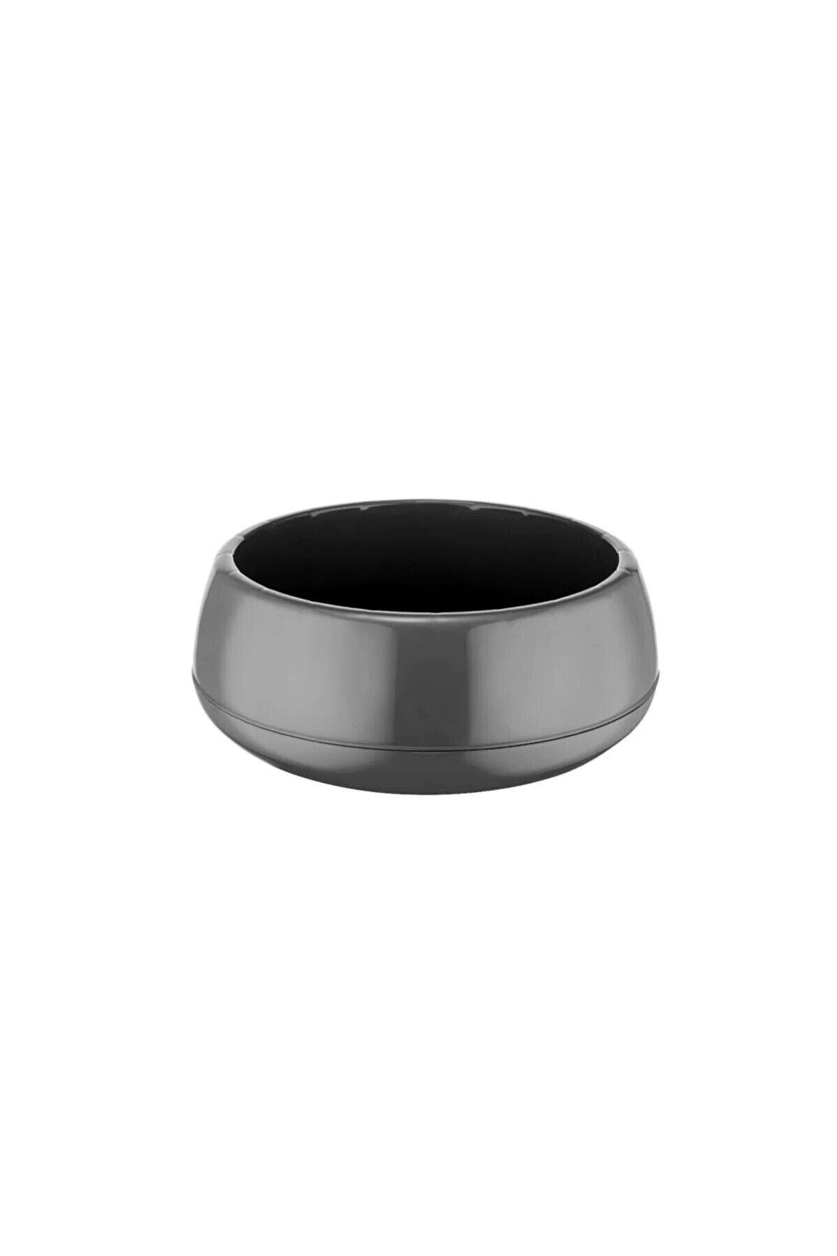 ToXA Elvan Aranjman Saksı 0,86 Litre Antrasit Gri 17cm Menekşe Kaktüs Sukulent Saksısı Parlak ...