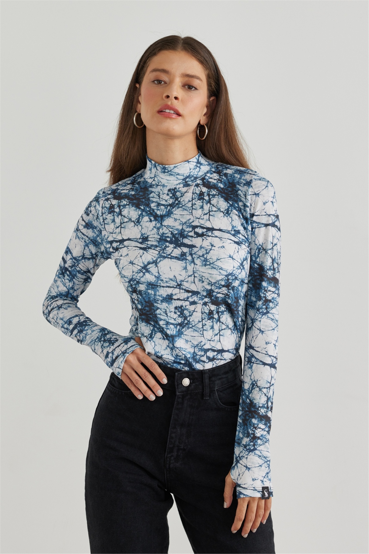 Suud Collection Lacivert Parmak Detaylı Desenli Body Fiyatı, Yorumları ...