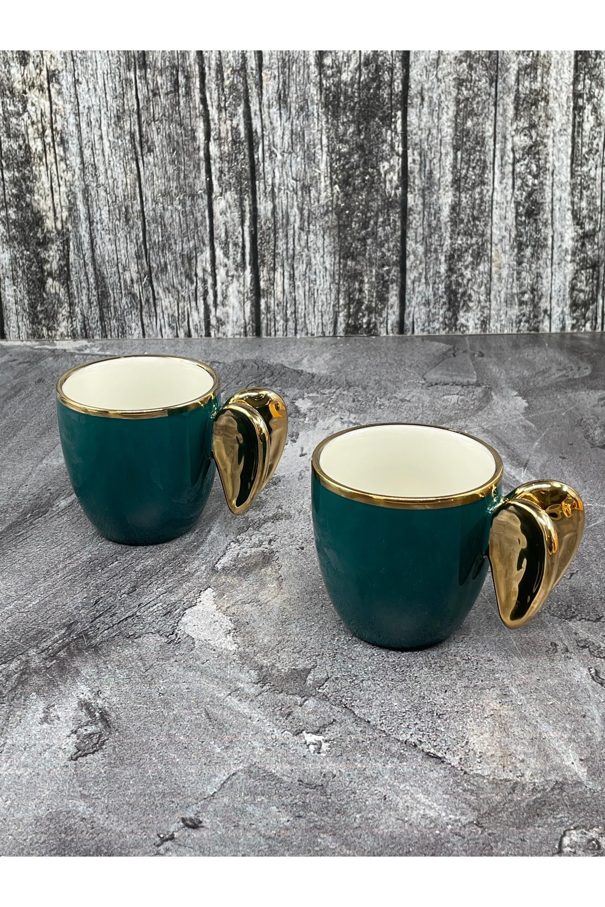 YzHome 2 Li Lüks Porselen Yaldızlı Gold Detaylı Angel Melek Kupa Bardak ...