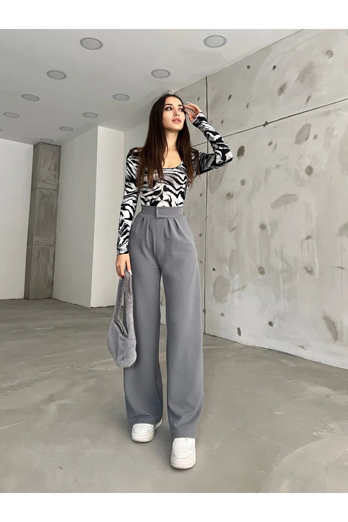 Glorystore Kadın Yüksek Bel Cırtlı Pileli Palazzo Pantolon Fiyatı, Yorumları - Trendyol