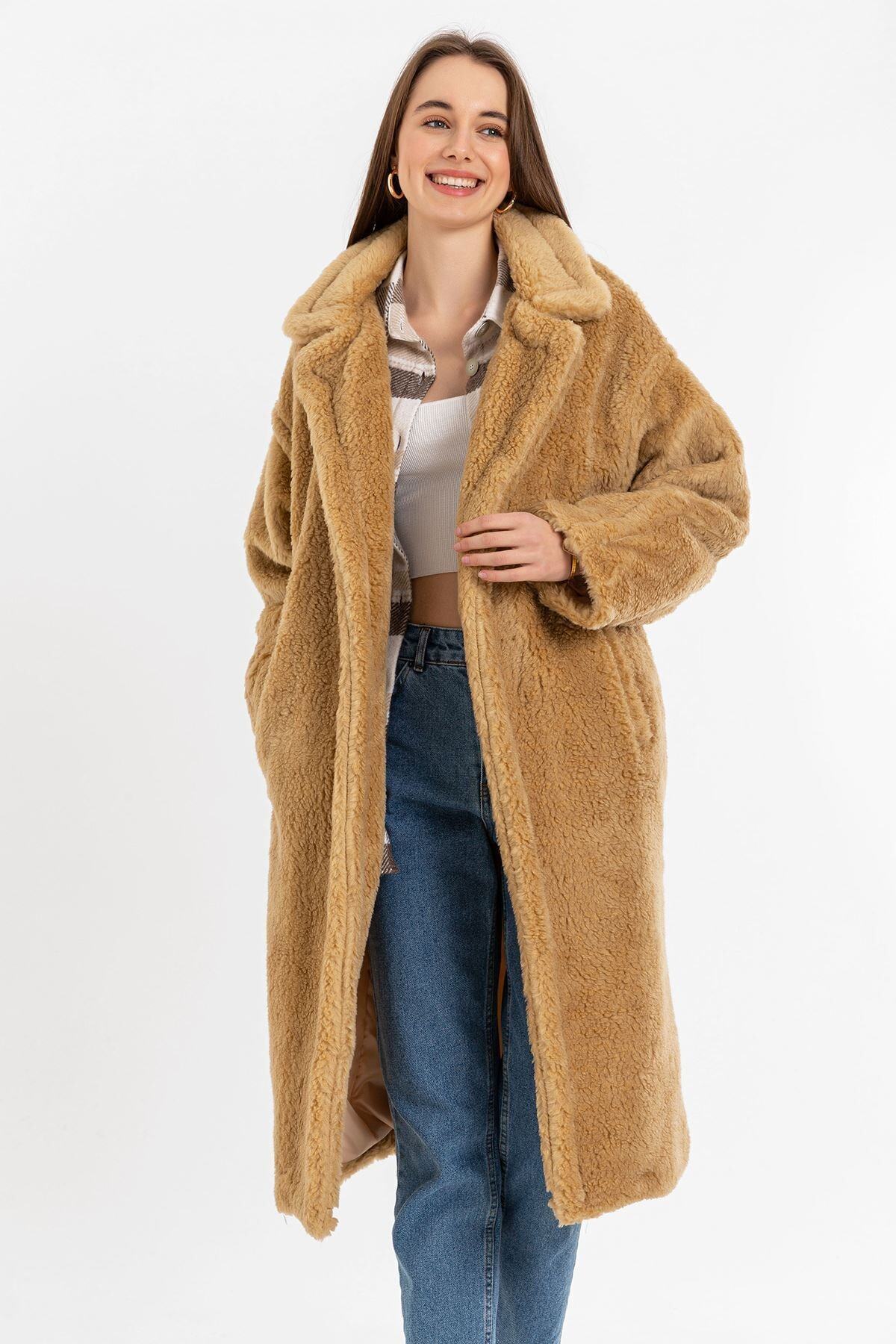 WoolnClyde Kadın Fuşya Kruvaze Yaka Bele Oturan Derin Yırtmaçlı Detay ...