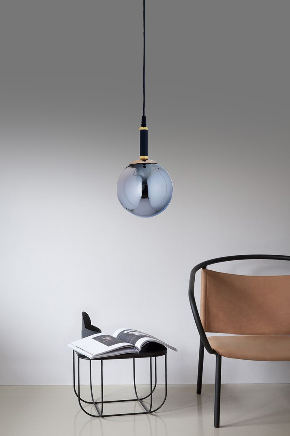 ŞL Şef Light Sarkıt Parla Tekli Siyah Füme Camlı Avize Fiyatı ...