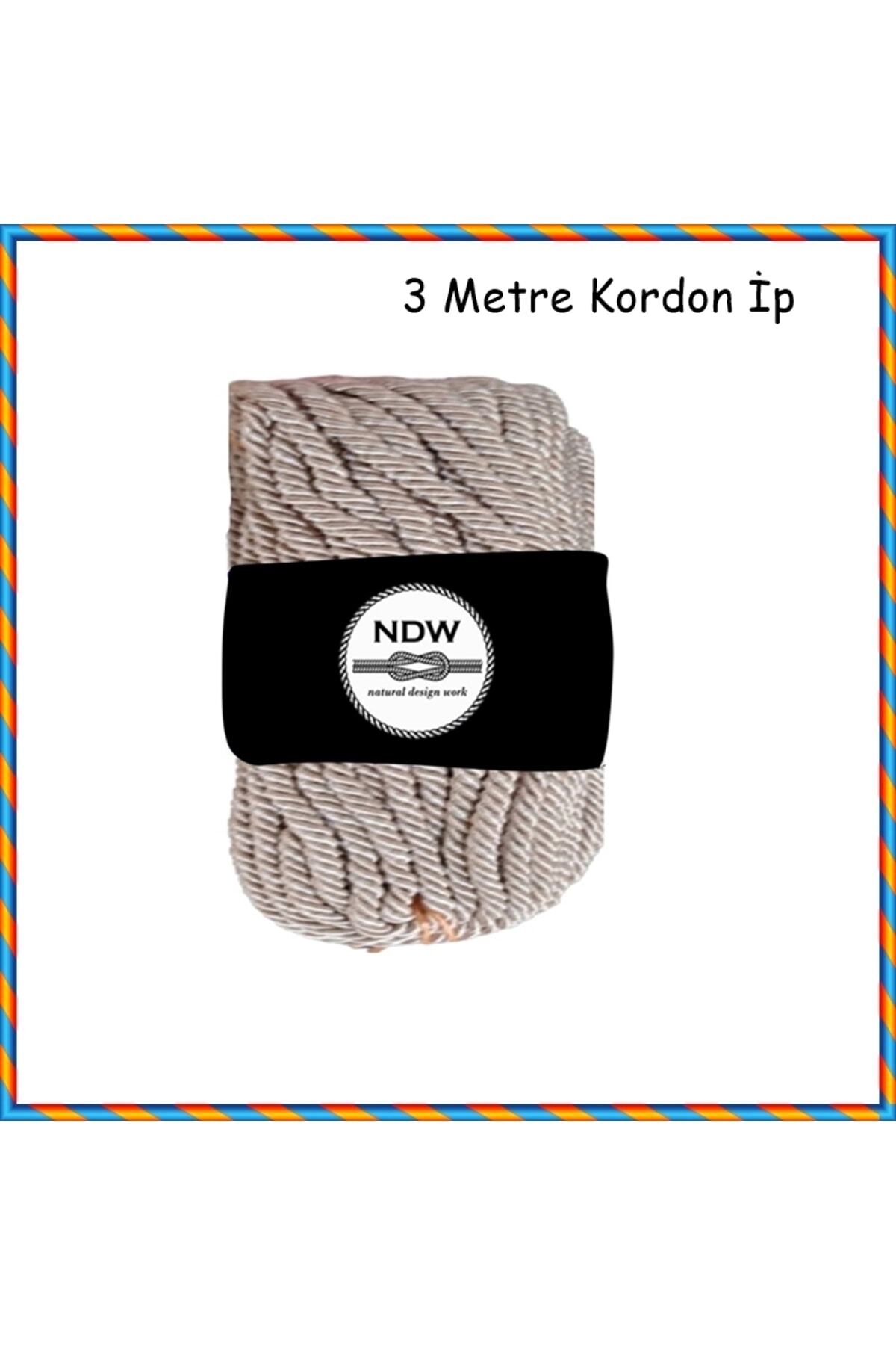 ndw natural design work Ndw Bükümlü Kordon Ip 6-7 Milim 3 Metre Bej ...