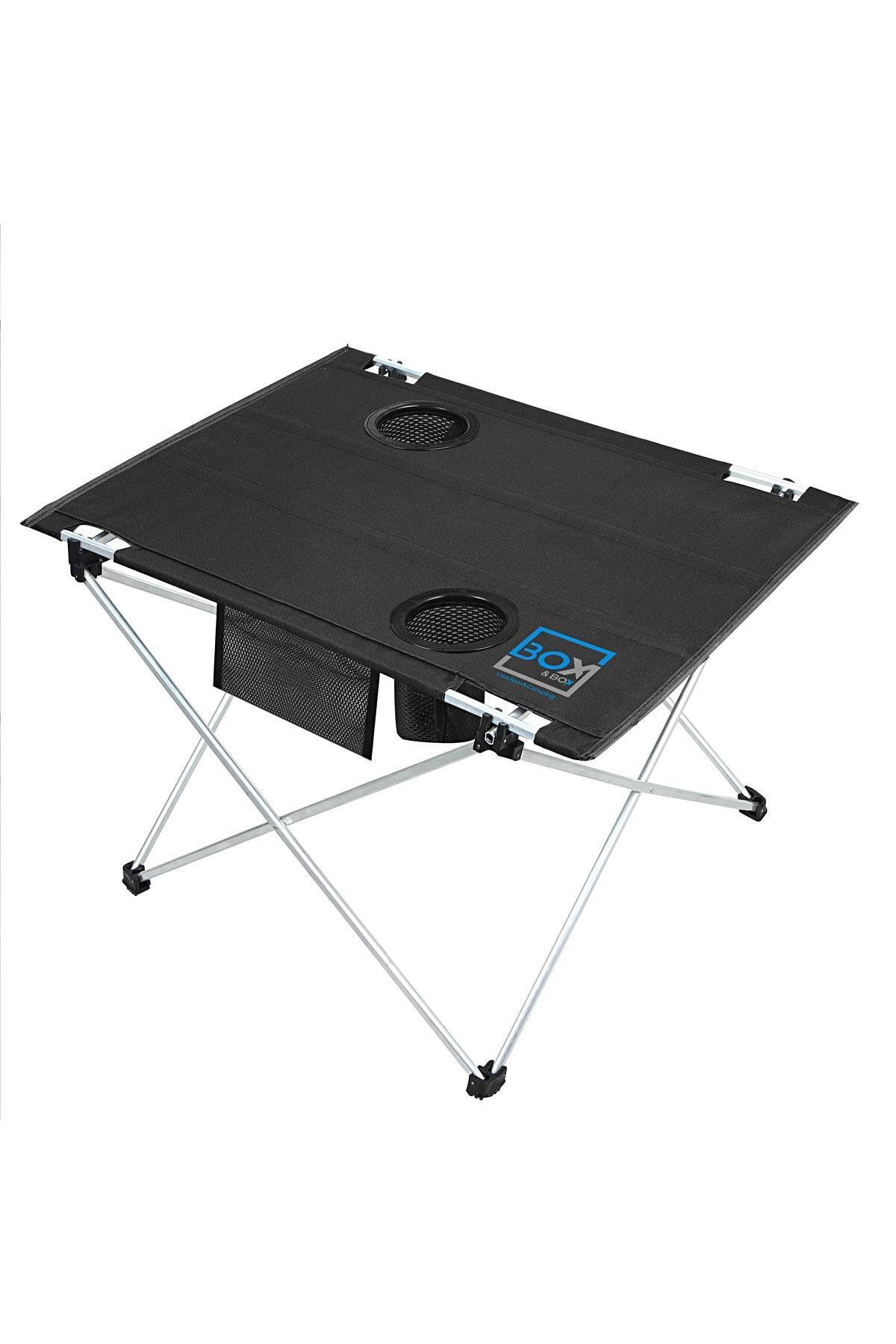 Box&Box Küçük Boy Katlanabilir Kumaş Kamp Ve Piknik Masası, Siyah, 2 ...