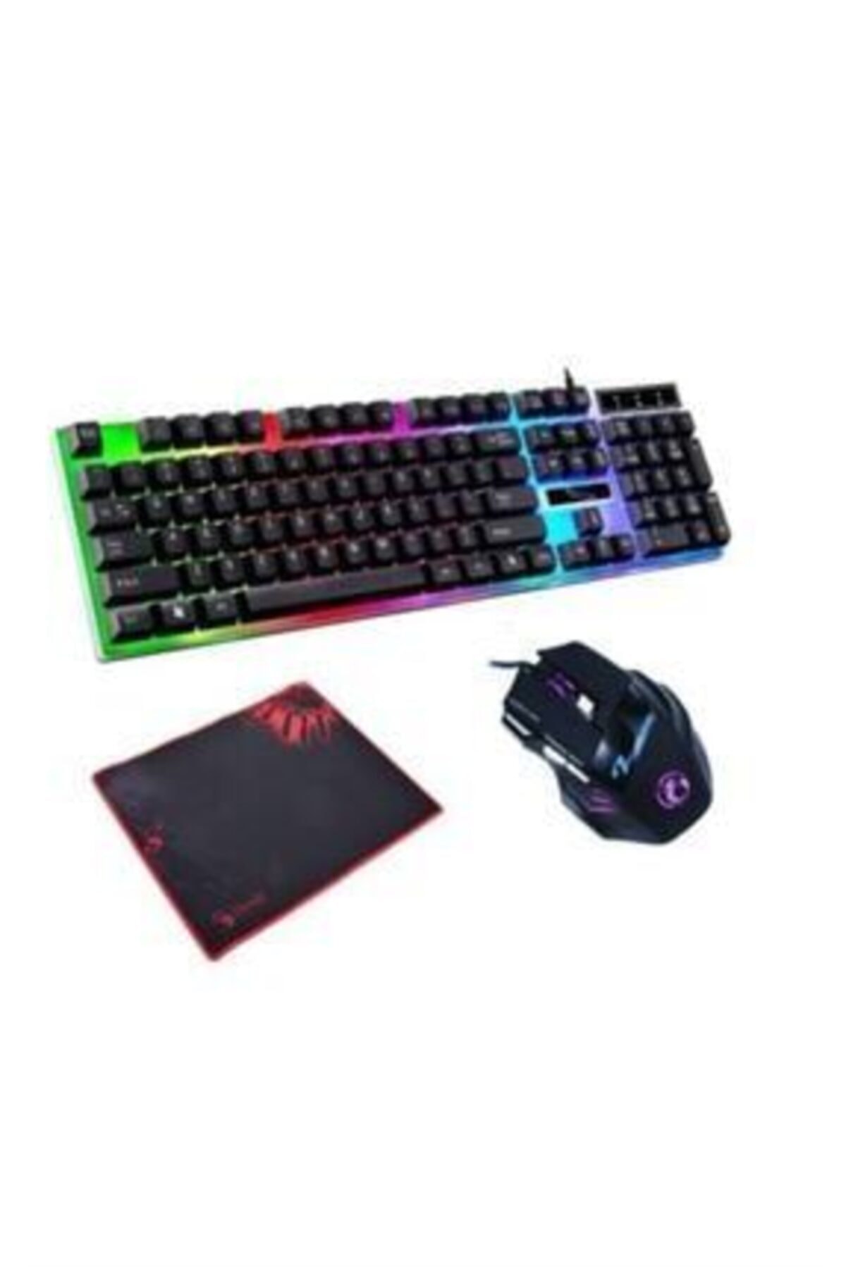 SNEXPRES 3in1 Oyuncu Klavye Mouse Mause Pad Seti Kablolu Rgb ...