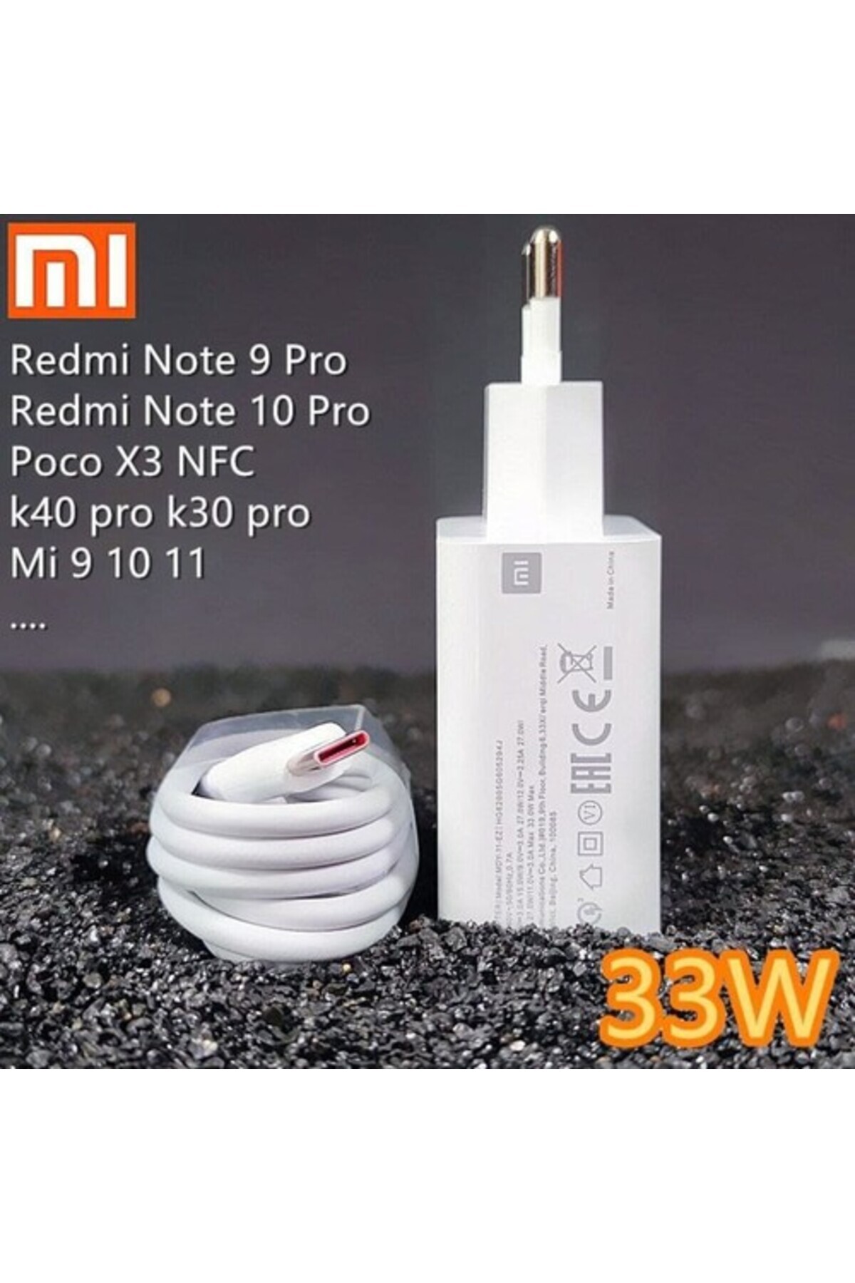 SESATECH MI Xiaomi 33 Watt Hızlı Şarj Aleti Başlık+Kablo Set Xiaomi 33W ...