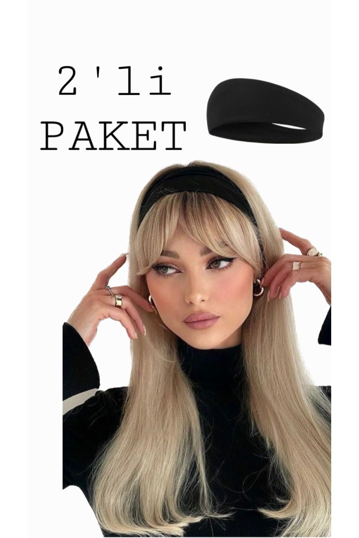 JOAQUIM Unisex Ikili Paket Siyah Saç Bandı • 2 Adet Pamuklu Terletmez ...