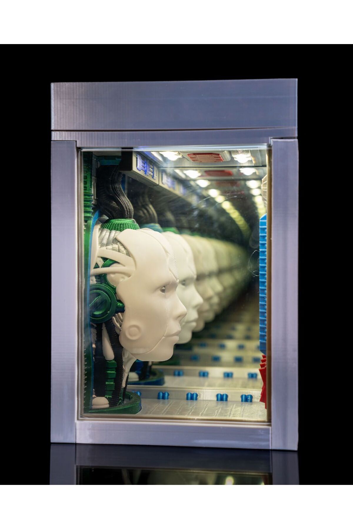 VeyernCraft Cyberpunk Android Simülasyon Görüntü Aynalı Işıklı Dekoratif Işık Figürü Cyberpunk ...