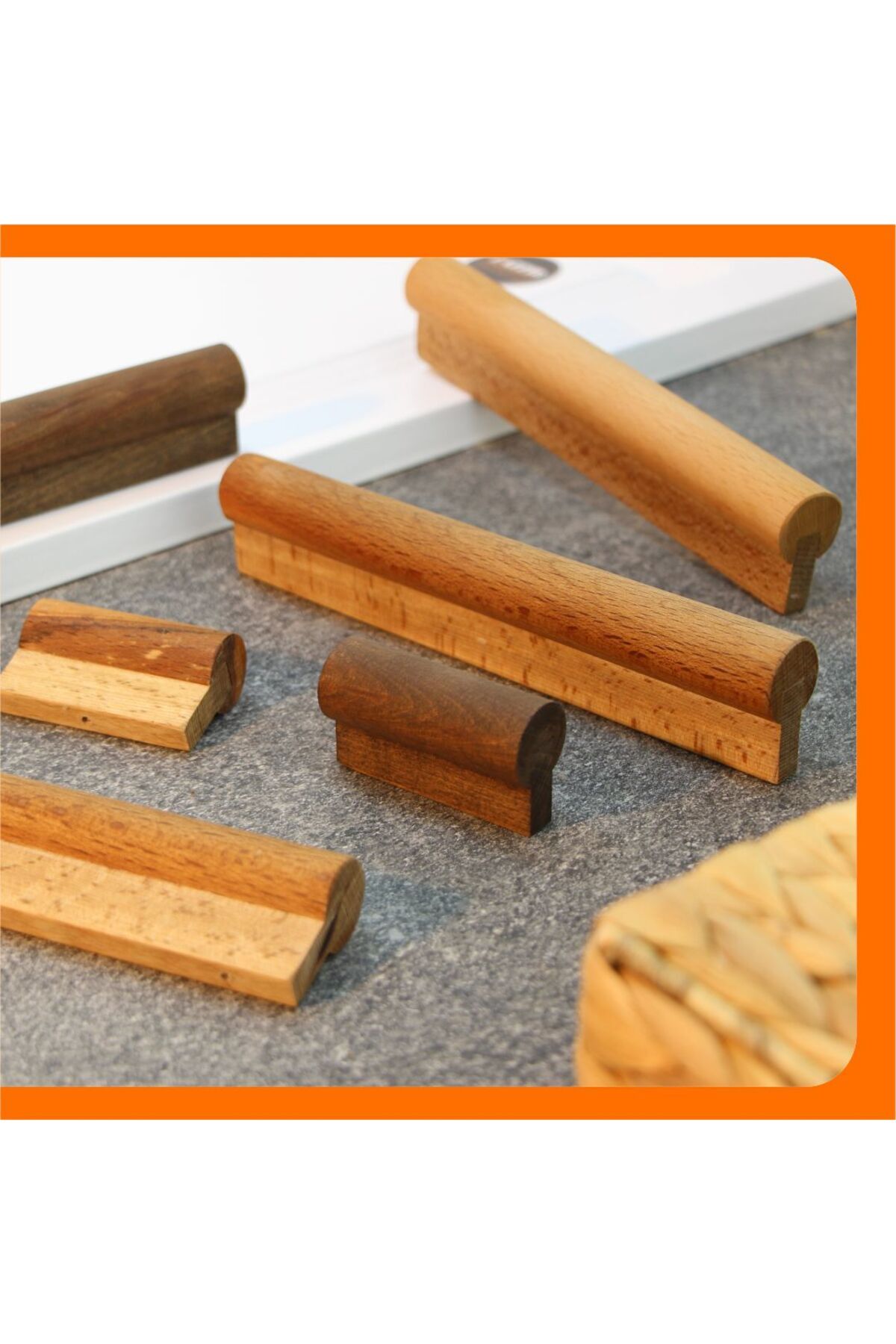 lazzir handle Ahşap Yuvarlak Uzun Ekstra Kulp (256 MM)-dolap Kulpu ...