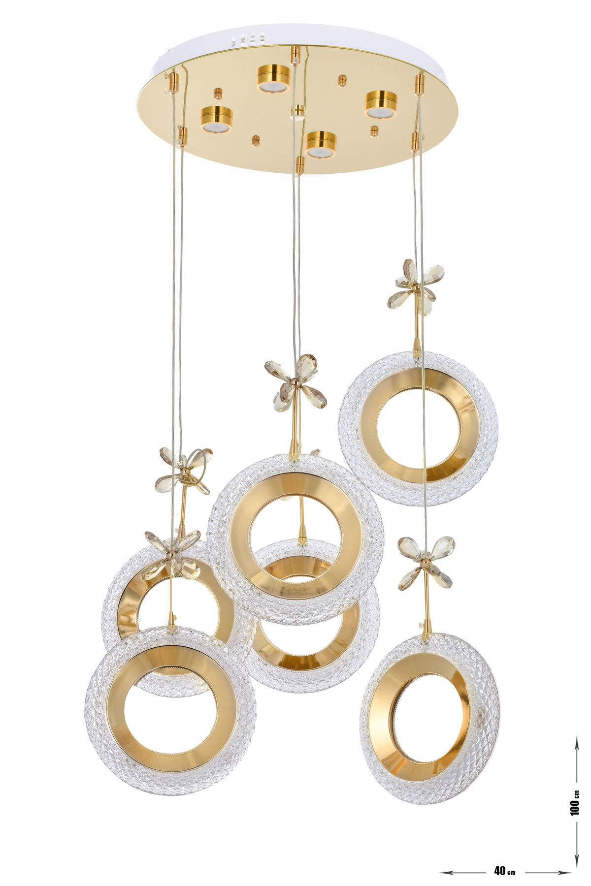 Avizemoda Ribera 6'lı Ledl Kumandalı Modern Lüks Sarkıt Avize, 3 Renk ...