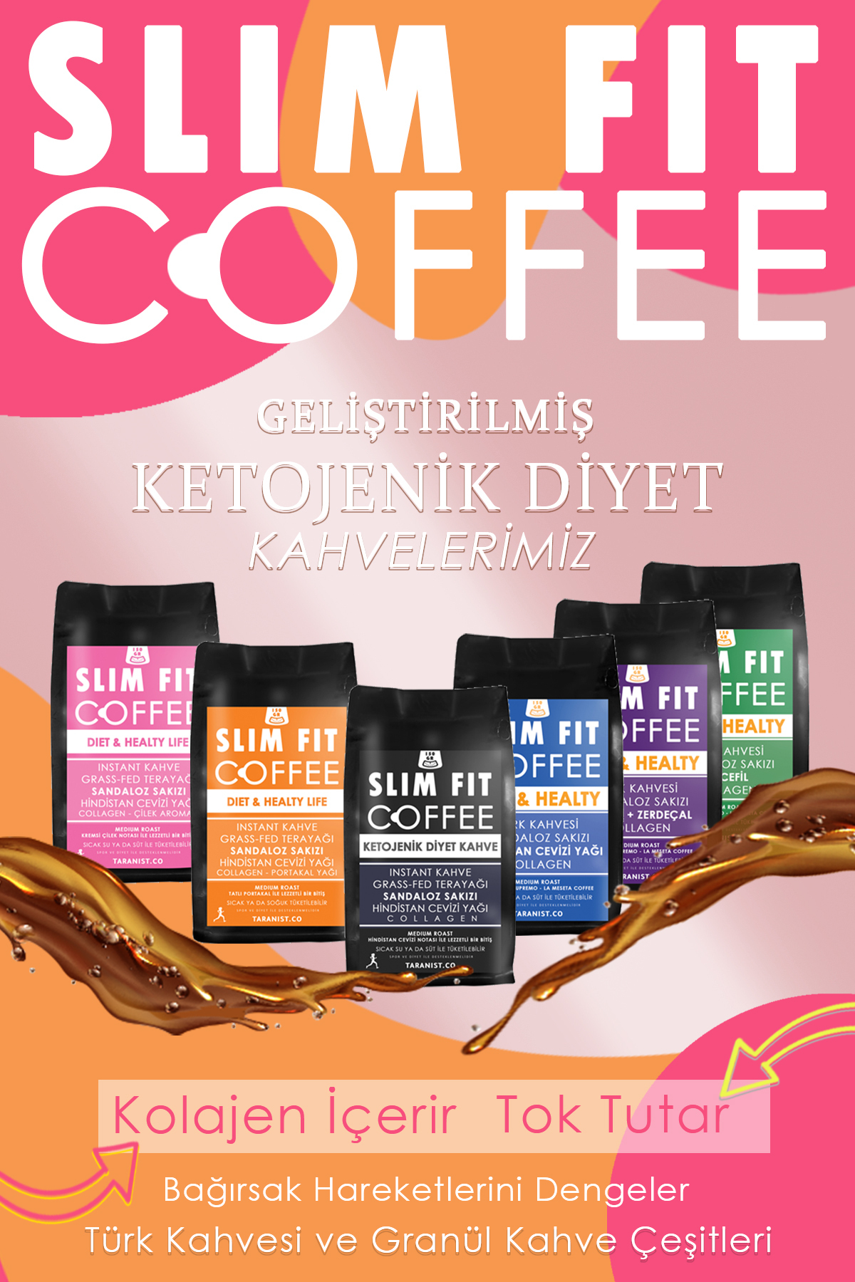 Taranist Slim Fit Coffee Seti - 6 Adet Diyet Kahve / Kolajen Sandaloz ...