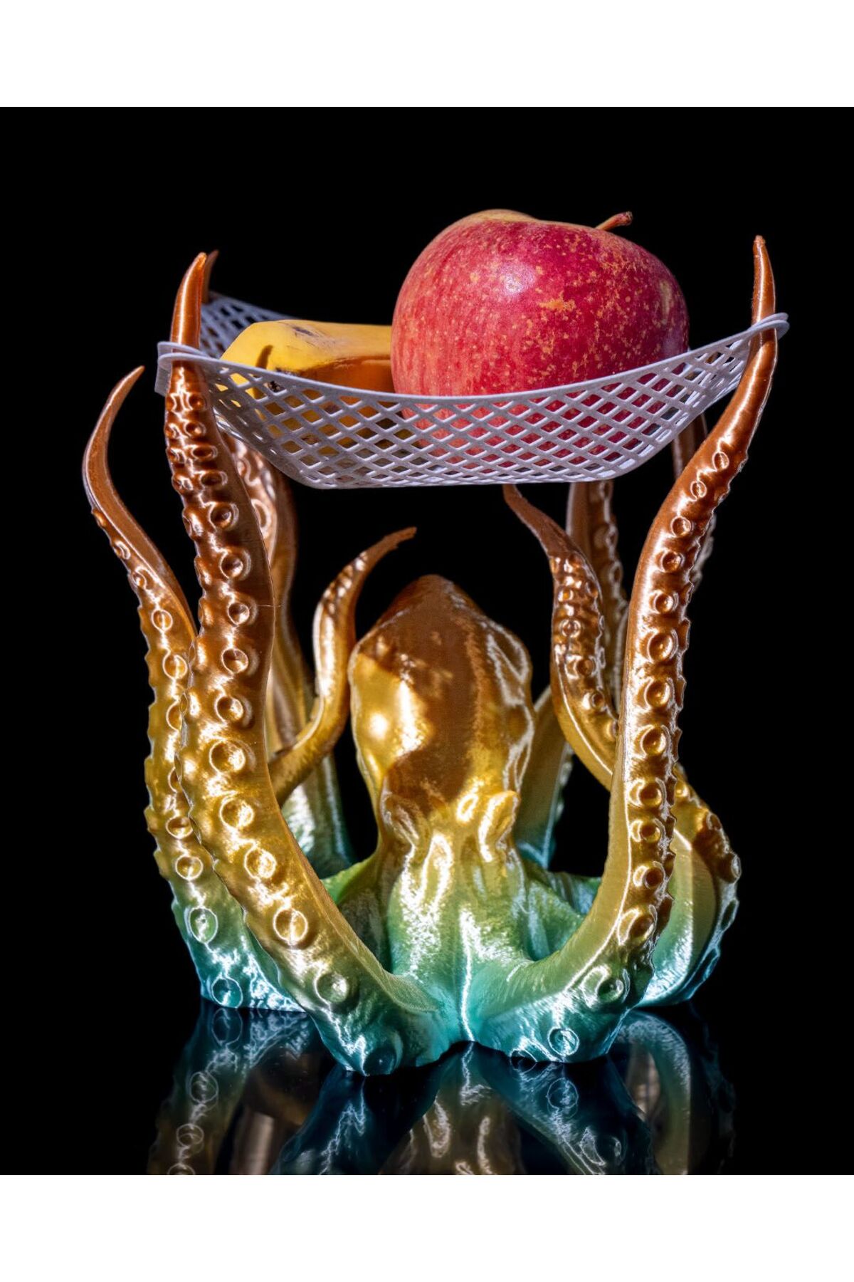 VeyernCraft Meyvelik Ahtapot Tatlı Ahtapot Sepet Eşya Meyve Tutucu Figürü Büstü Octopus 20 CM ...