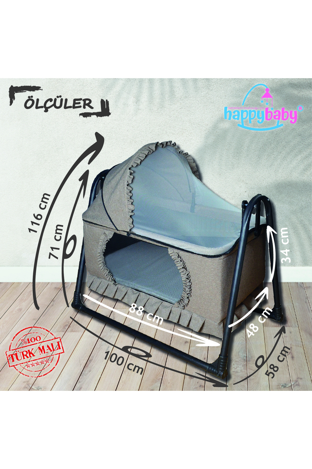 Happy Baby Elit Pratik Keten Beşik - Portatif - Sallanır - Oyuncaklı ...