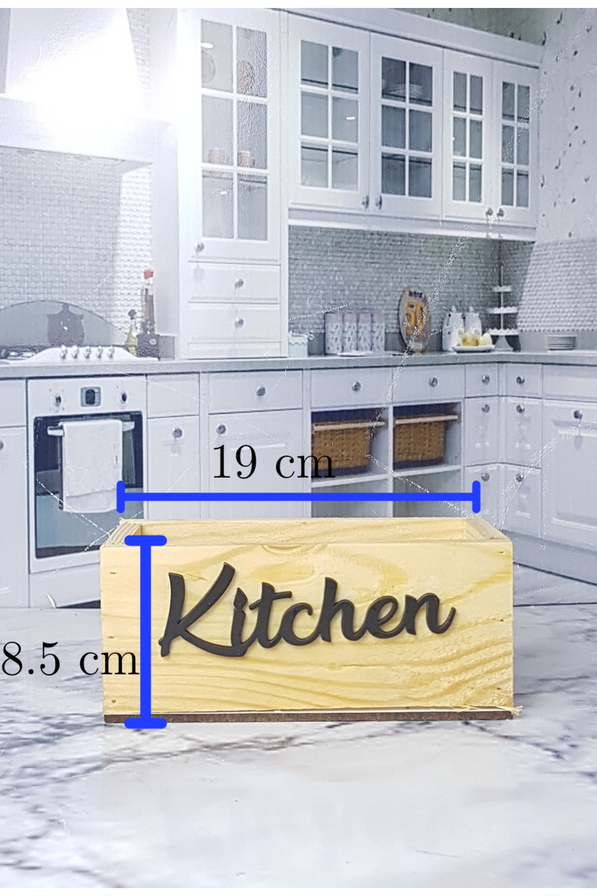 BRE HOME Kitchen Yazılı Ahşap Kasa Kutu Organizer Stand, Yagdanlik-sirkelik Altlığı,losyon Stand ...