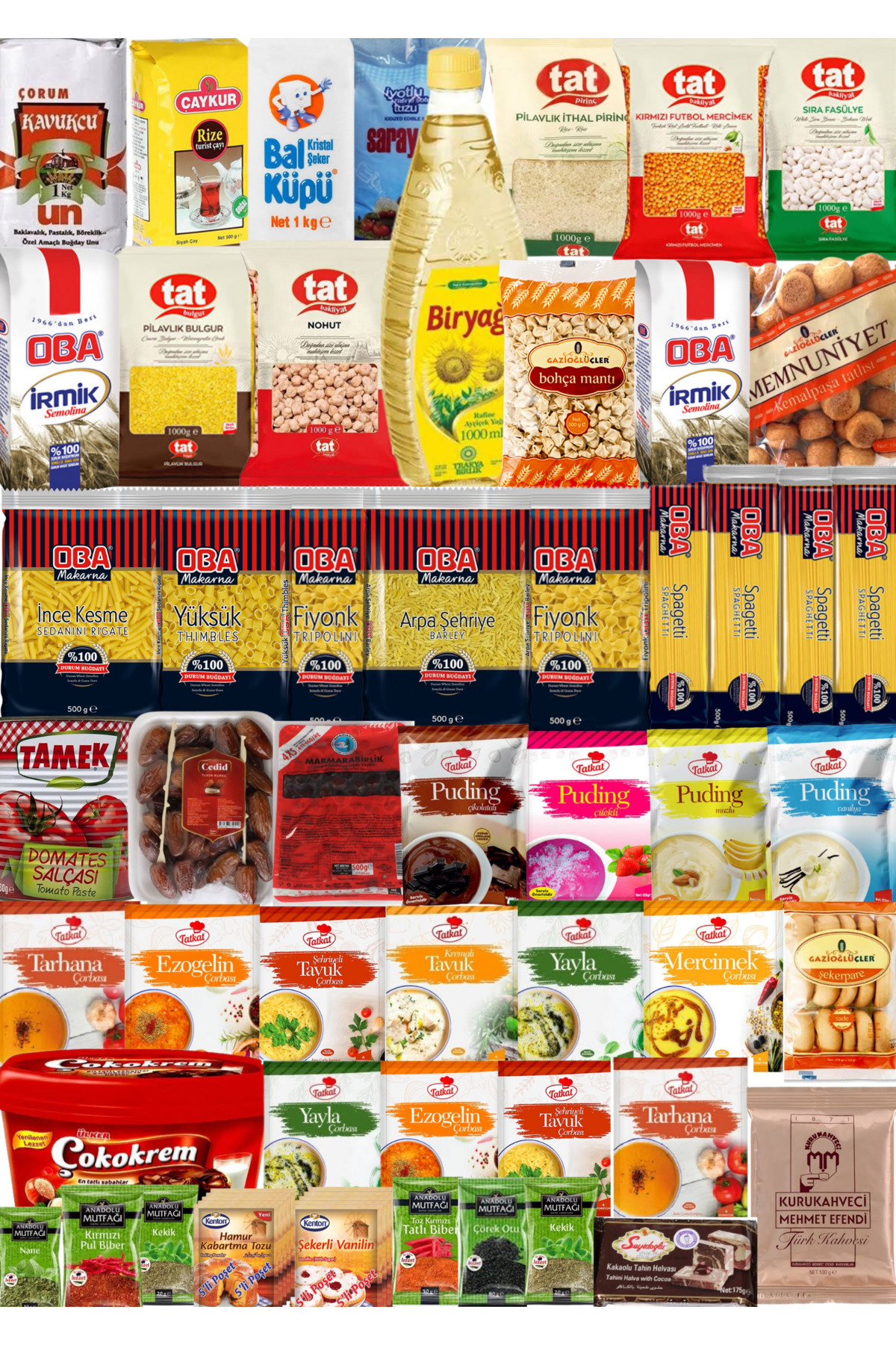 Tat Ramazan paketi kumanya yardım gıda erzak kolisi mega paket 52 parça ...