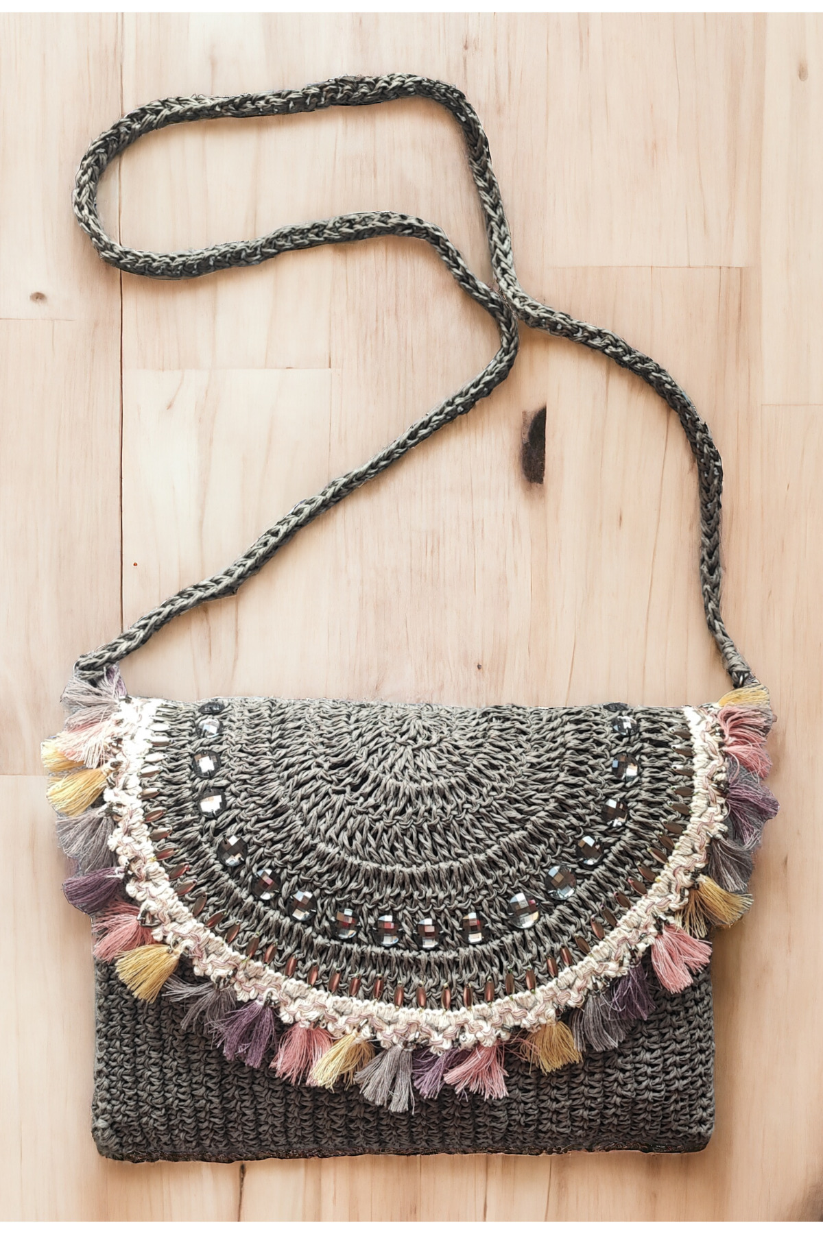 vertiginoso Gri Kadın Portföy Clutch El Ve Kol Çantası Fiyatı ...