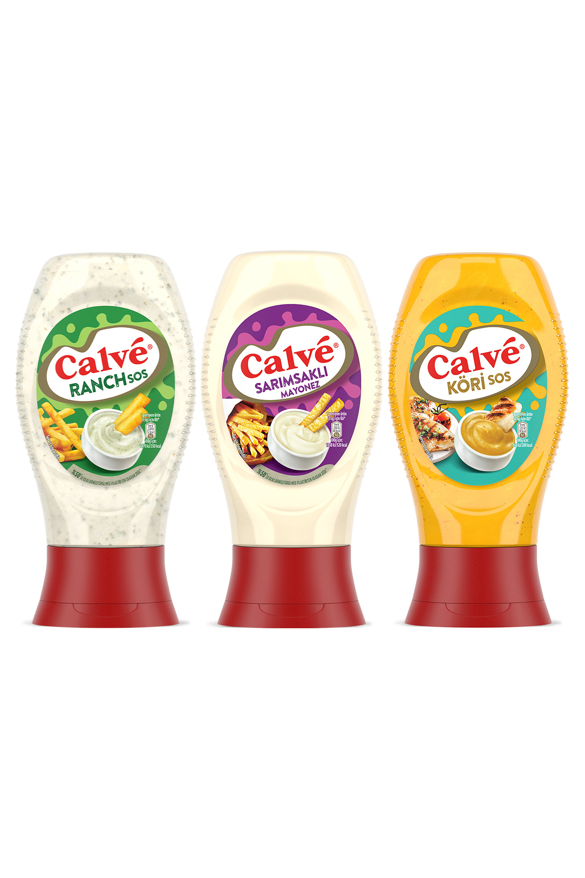 Calve Ranch Sos 245 G Sarımsaklı Mayonez 245 G Köri Sos 260 G Fiyatı ...
