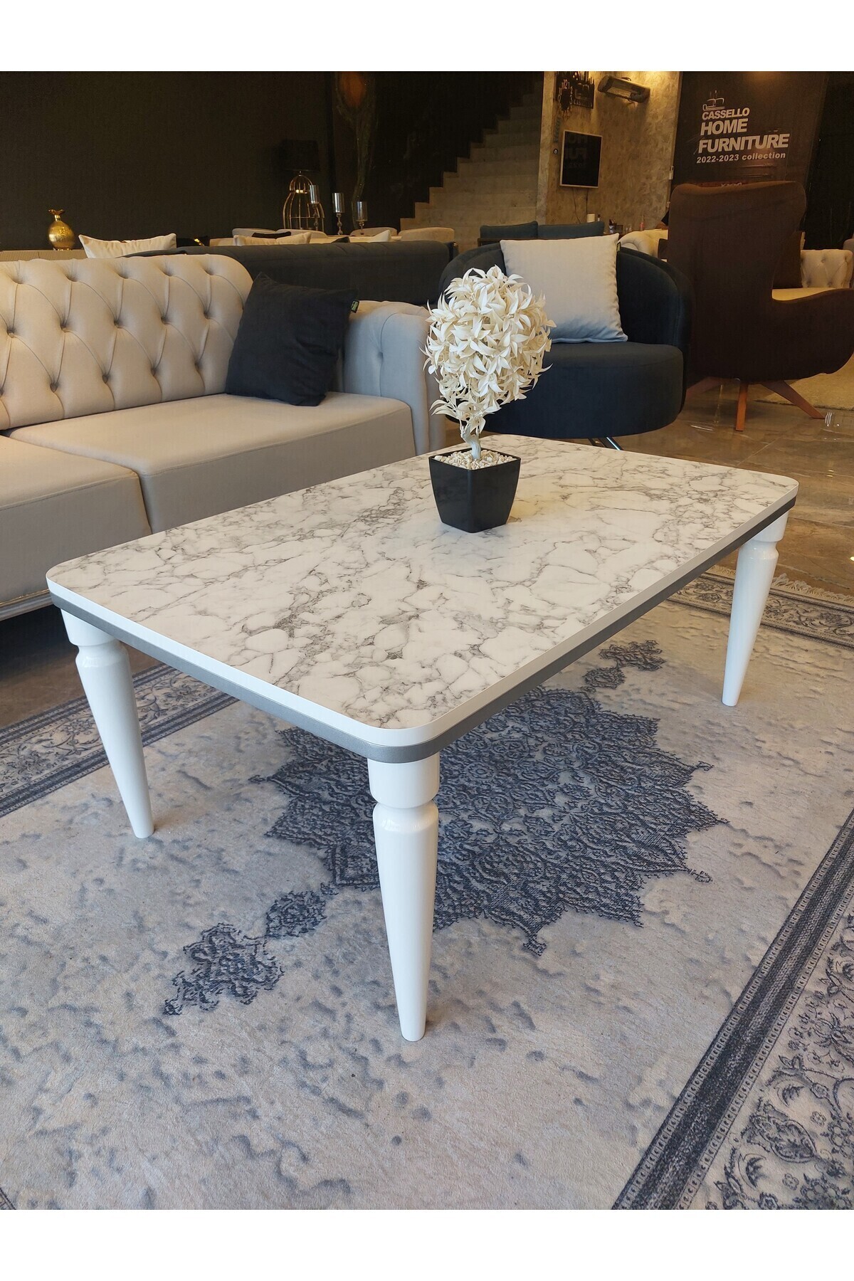 AKSET Orta Sehpa Lüx Beyaz Mermer Gümüş Fiyatı, Yorumları - Trendyol