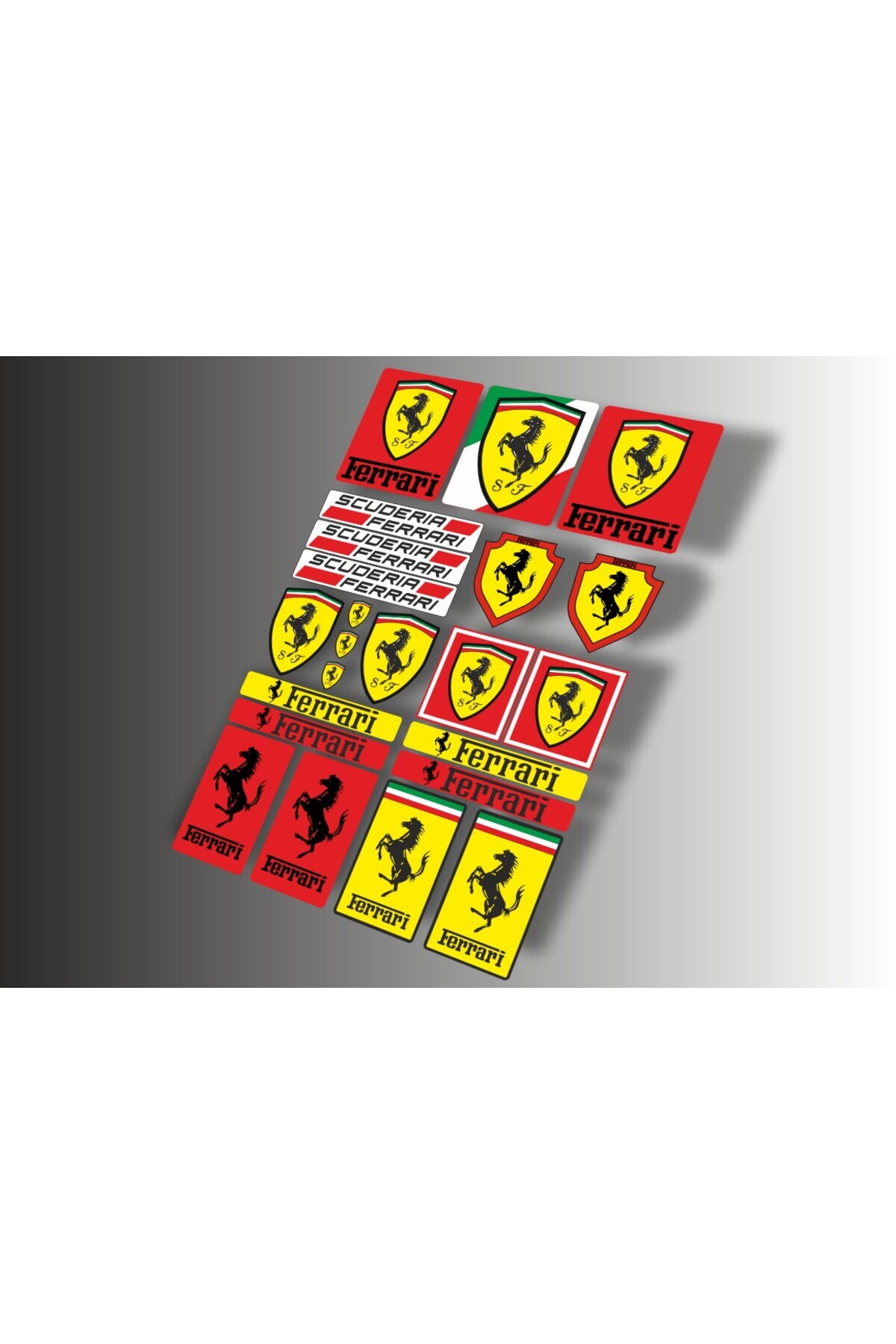 ChicArt Design Studio FERRARİ STİCKER 23 PARÇA KOMPLE SET Dijital UV ...