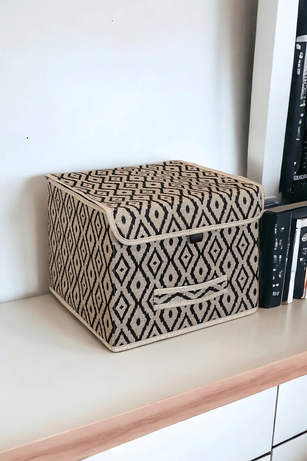 MorPort Bohe Çok Amaçlı Kapaklı Kutu Mini Raf Düzenleyici 30x30x23 ...