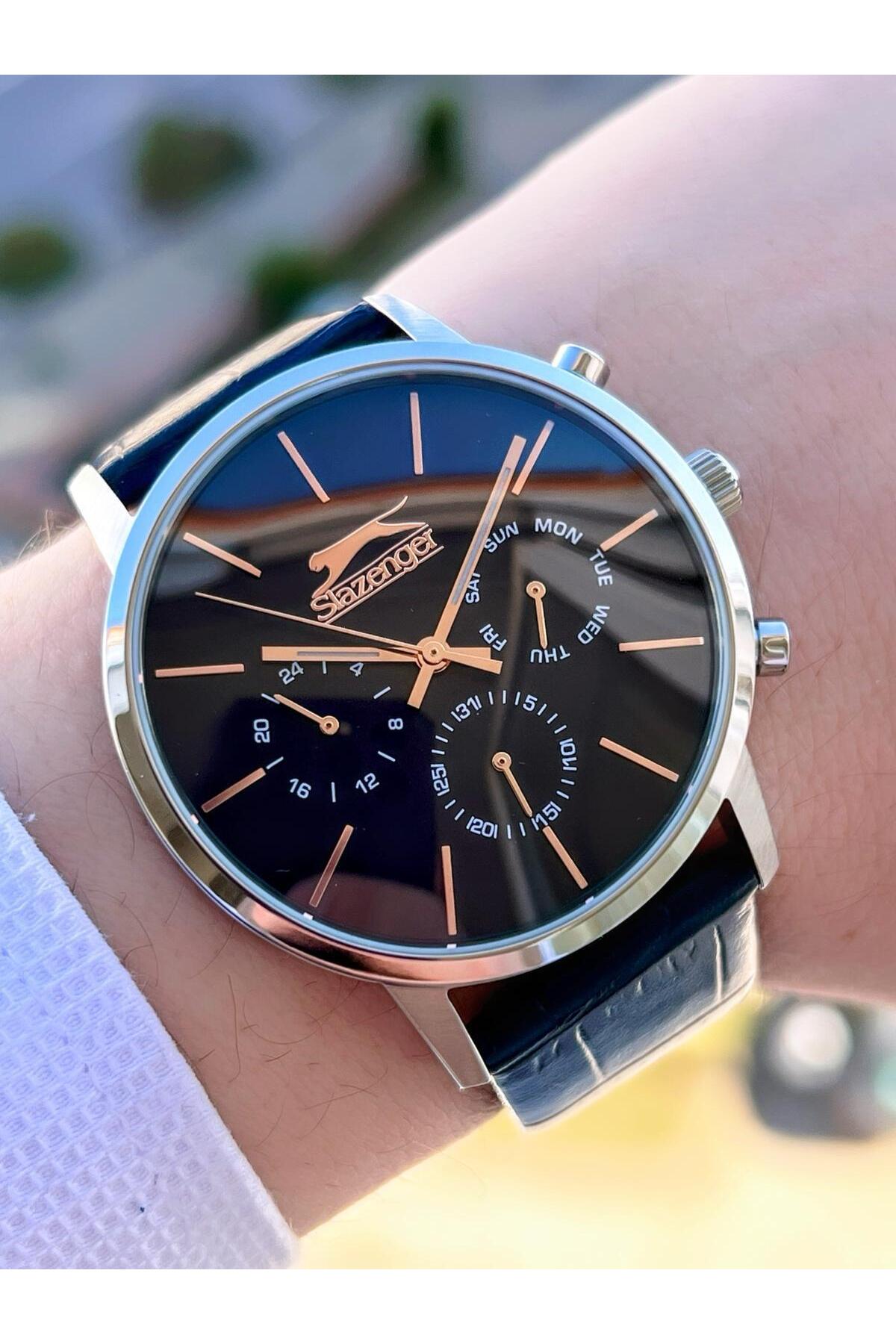 Slazenger Deri Kordon Tüm Fonksiyonları Aktif 5 Atm Su Geçirmez Erkek ...