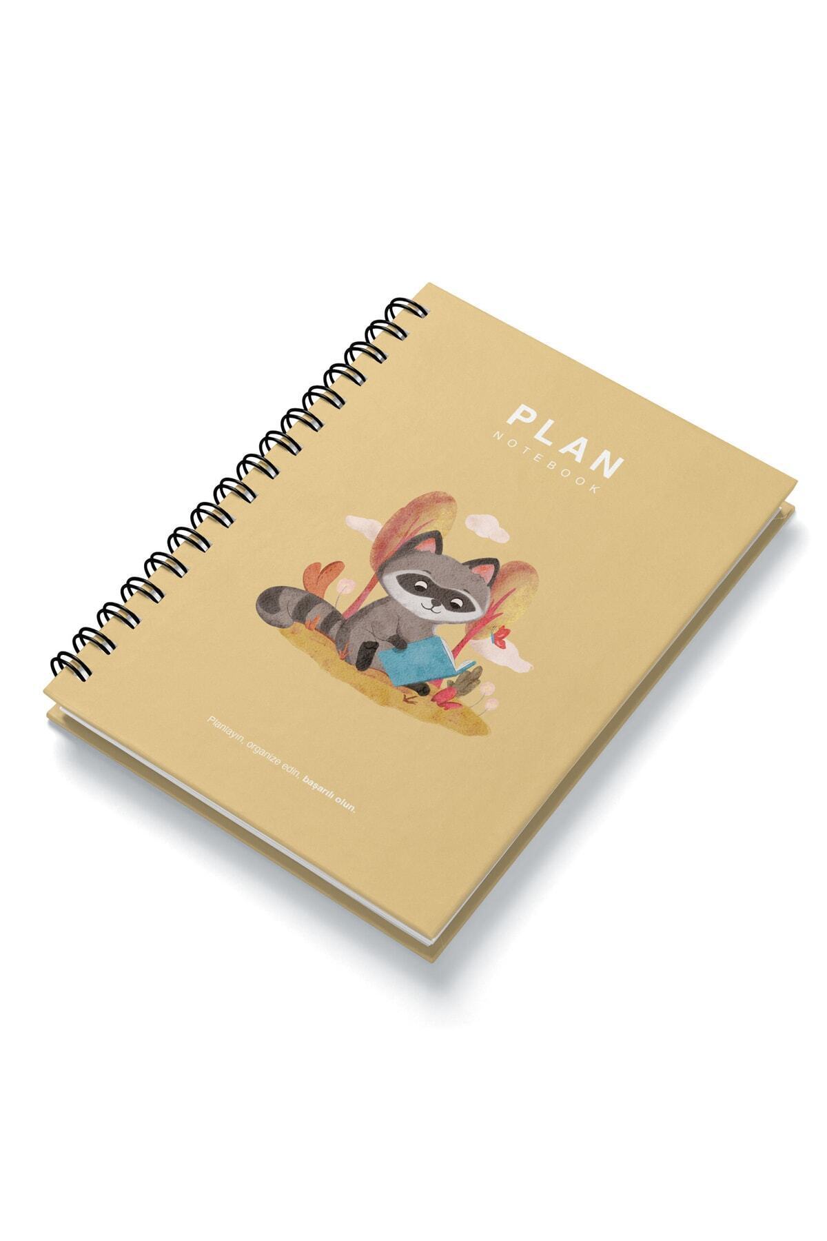 Deep Notebook Süresiz Planlayıcı Ajanda A5 Spiralli Kitap Okuyan Rakun ...