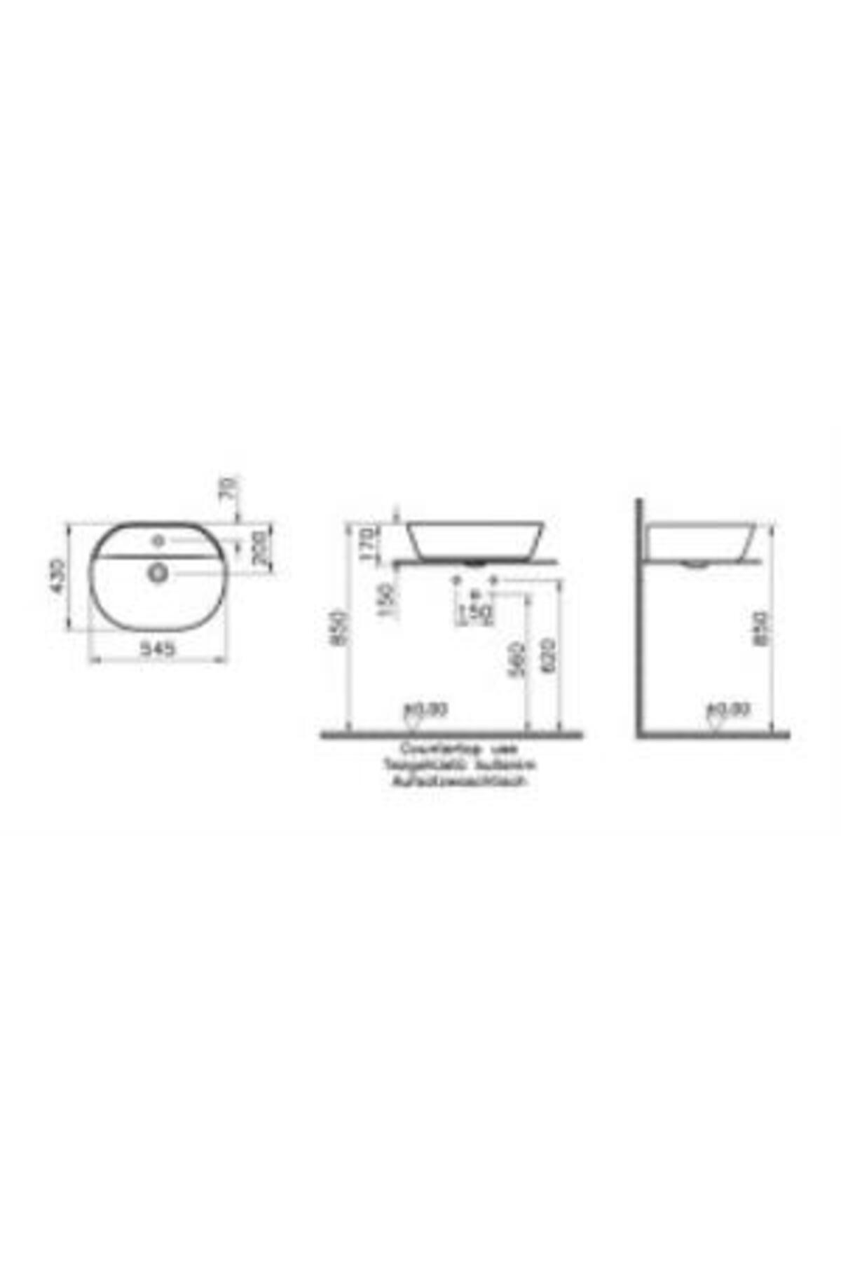 VitrA Geo Çanak Lavabo 7428b001-0001 Oval - 55x43 Cm - Tek Armatür ...