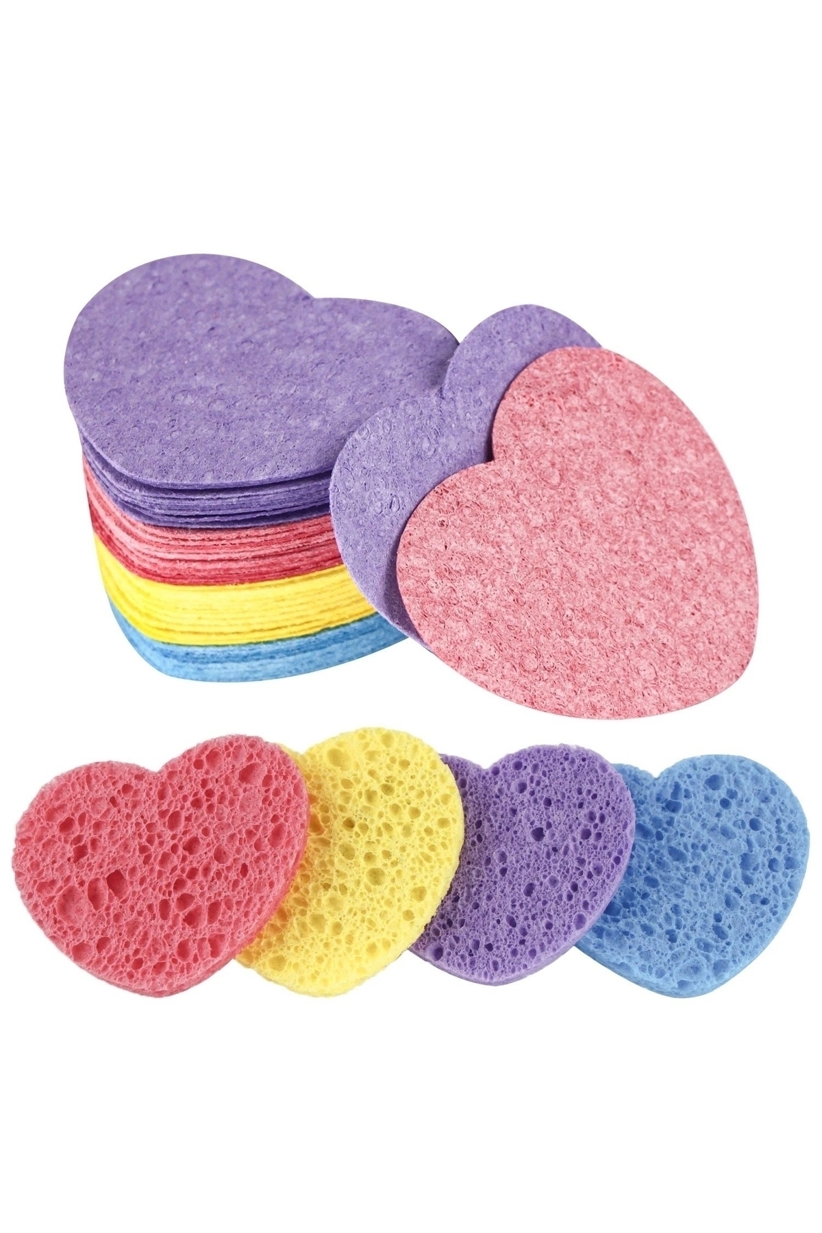 SPONGE LOVE Sıkıştırılmış Doğal Selülozik Kalp Şeklinde Yüz Ve Makyaj ...