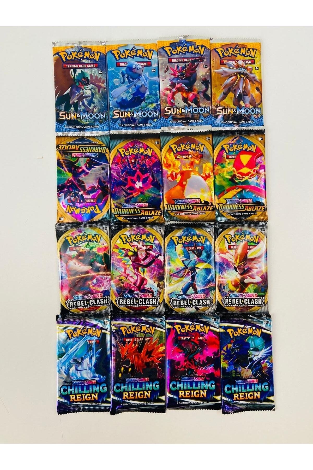 Abetto Market Pokemon Oyun Kartı 16 Paket Bir Arada 4 Seri Pokemon Kart ...