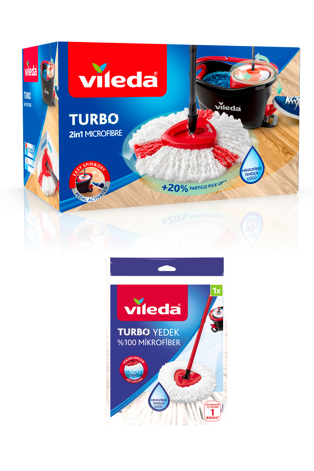 Vileda Turbo 2in1 Pedallı Temizlik Seti Turbo Mikrofiber Yedek Paspas ...
