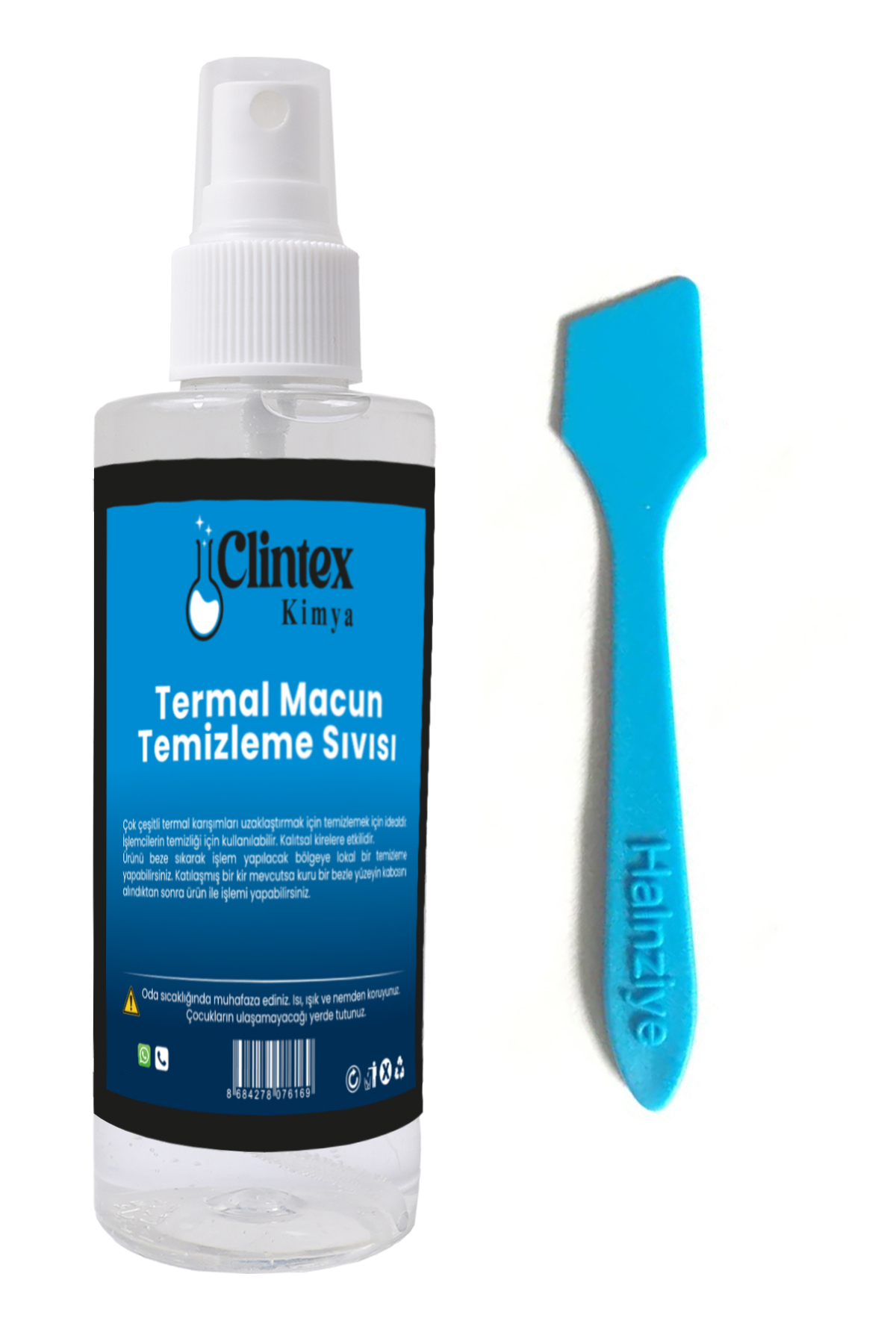 Clintex Kimya Termal Macun Temizleme Sıvısı Kazıyıcı Kaşıklı Set 200 ML ...