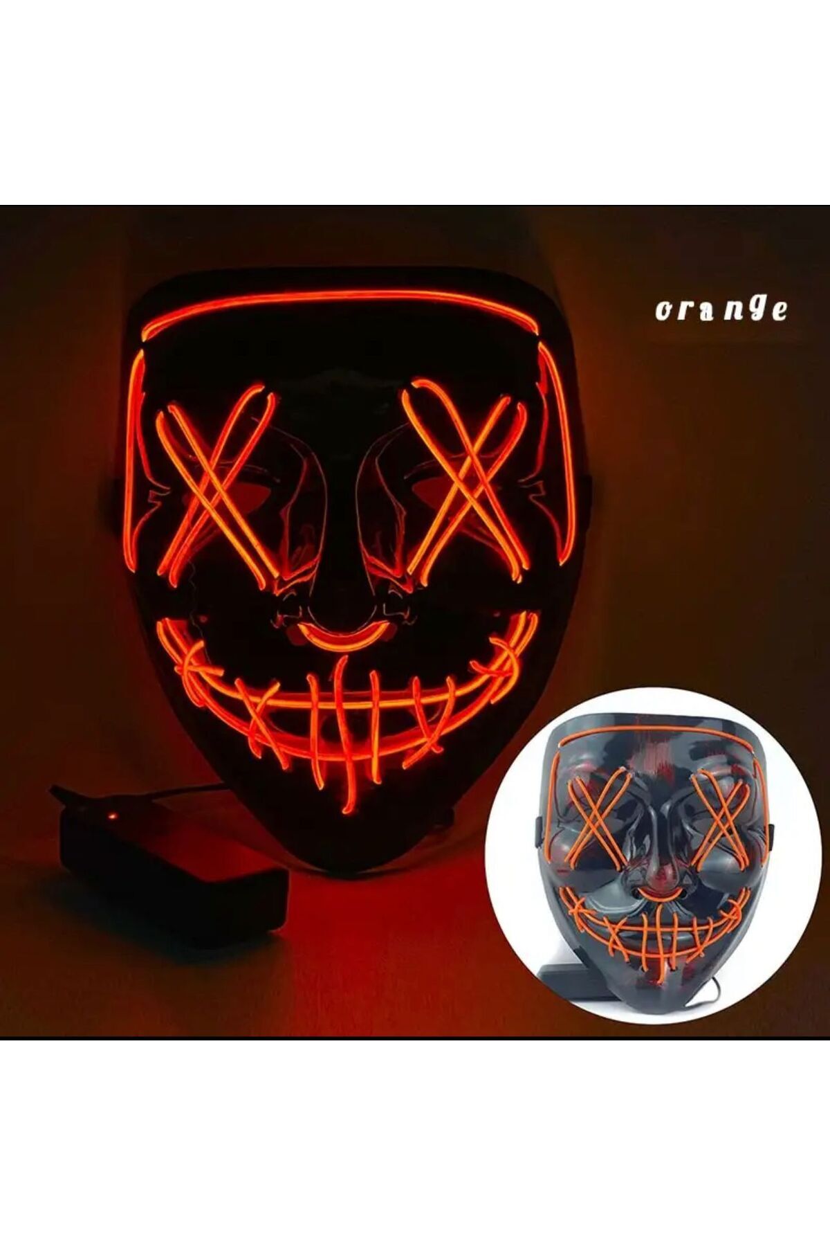 QUEEN AKSESUAR Ithal Led Fosforlu Işıklı Kumandalı Korku Maske Cadılar ...