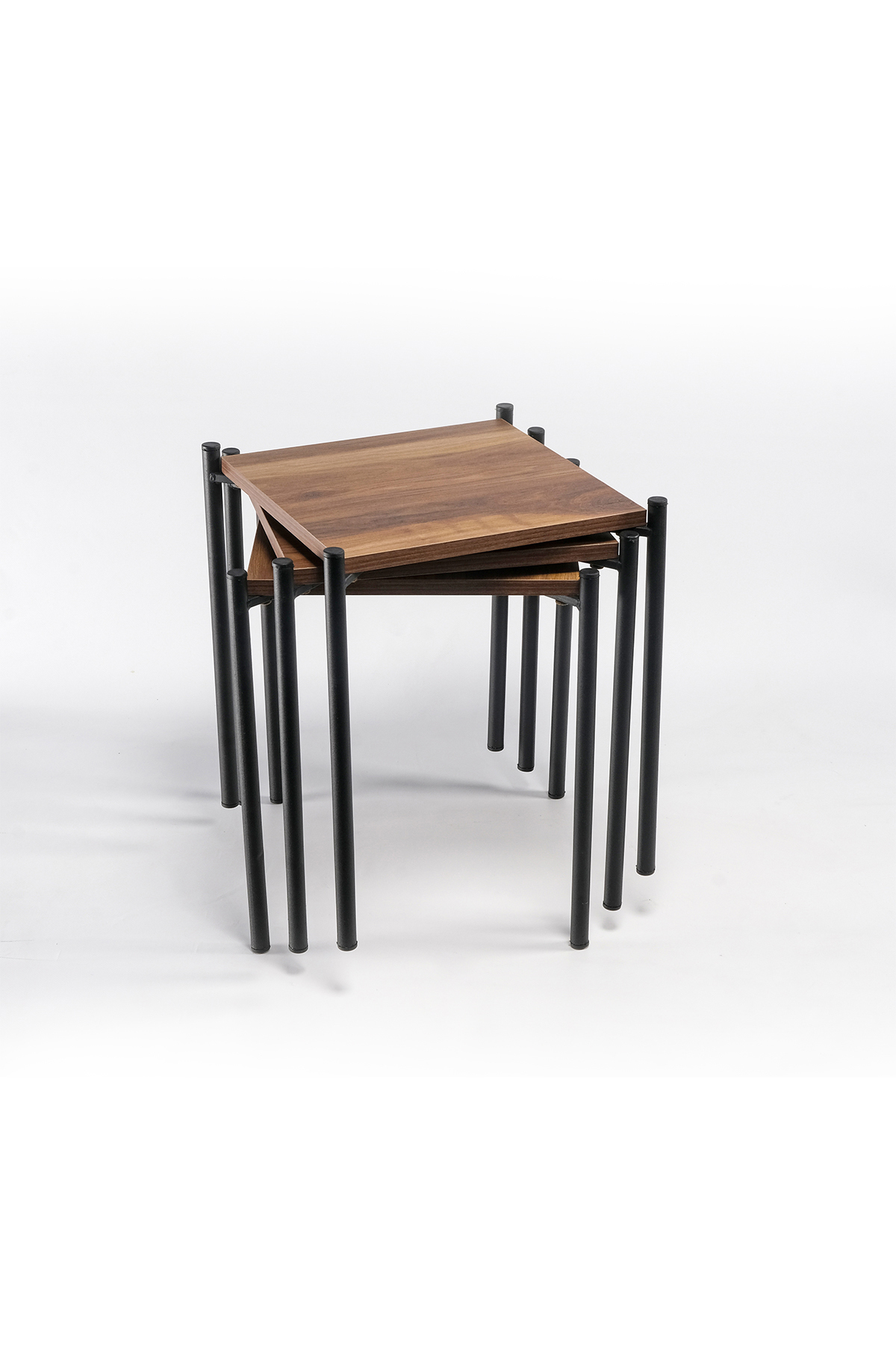 Gaga Mobilya Zigon sehpa metal zigon sehpa (3 lü kare zigon sehpa ...