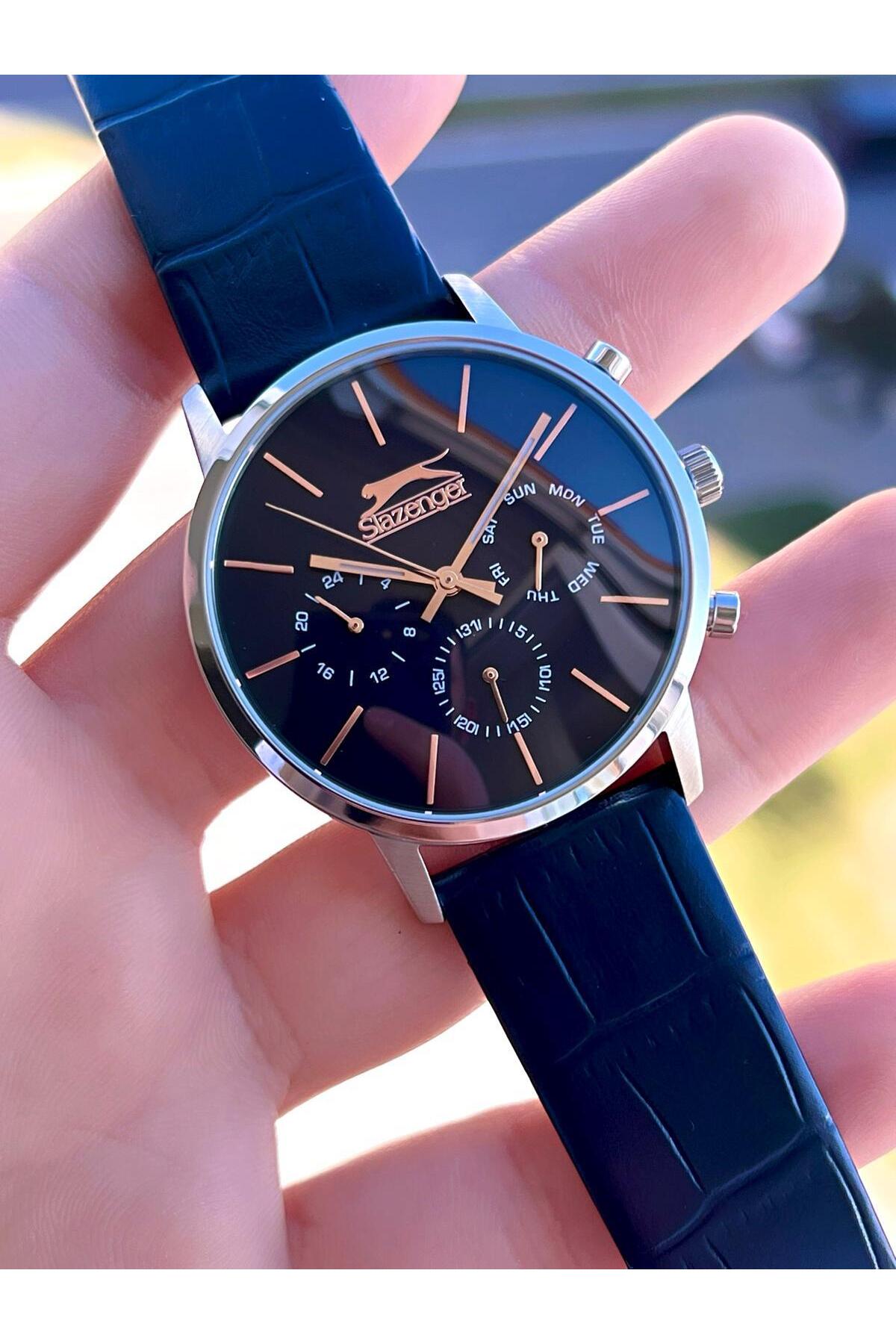 Slazenger Deri Kordon Tüm Fonksiyonları Aktif 5 Atm Su Geçirmez Erkek ...