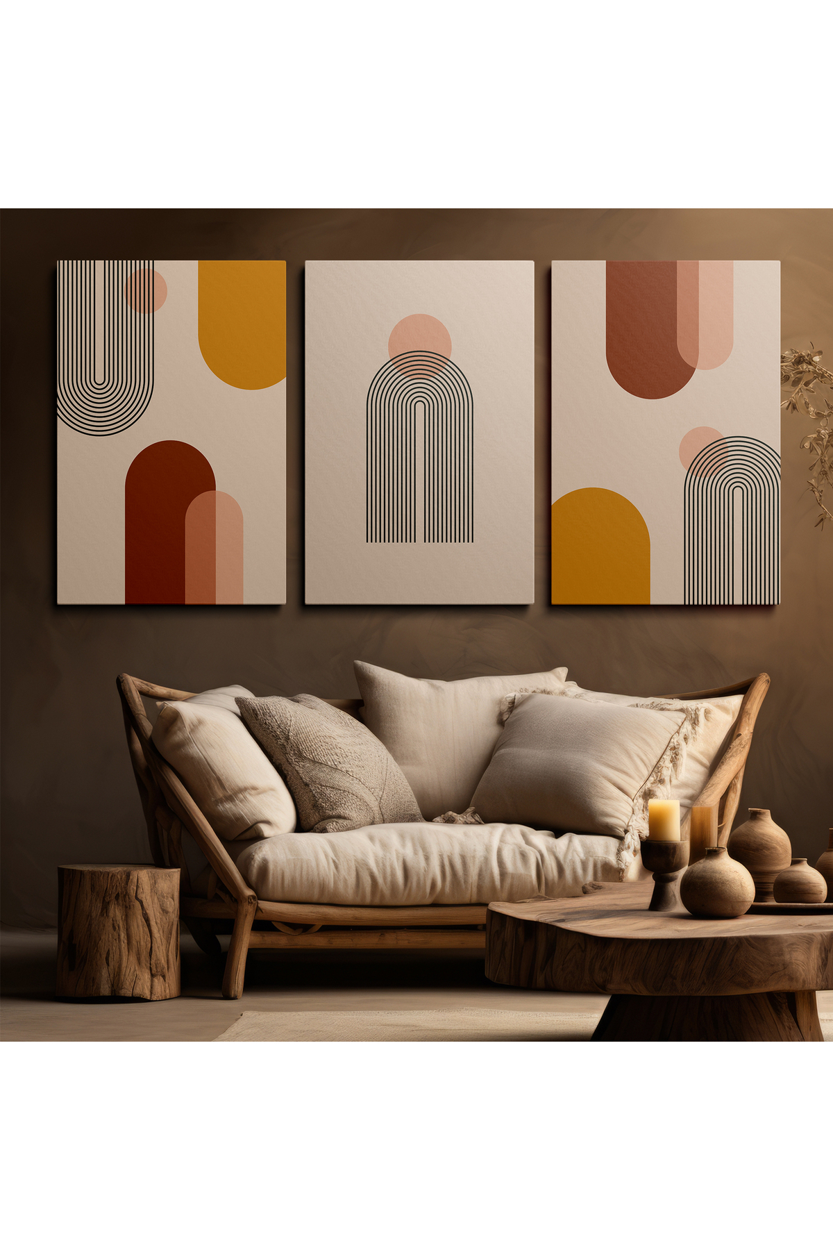 HOMEPACK 3'lü Set Kanvas Duvar Tablosu Canvas Tablo Boho Klasik Modern Hp192 - Fiyatı, Yorumları