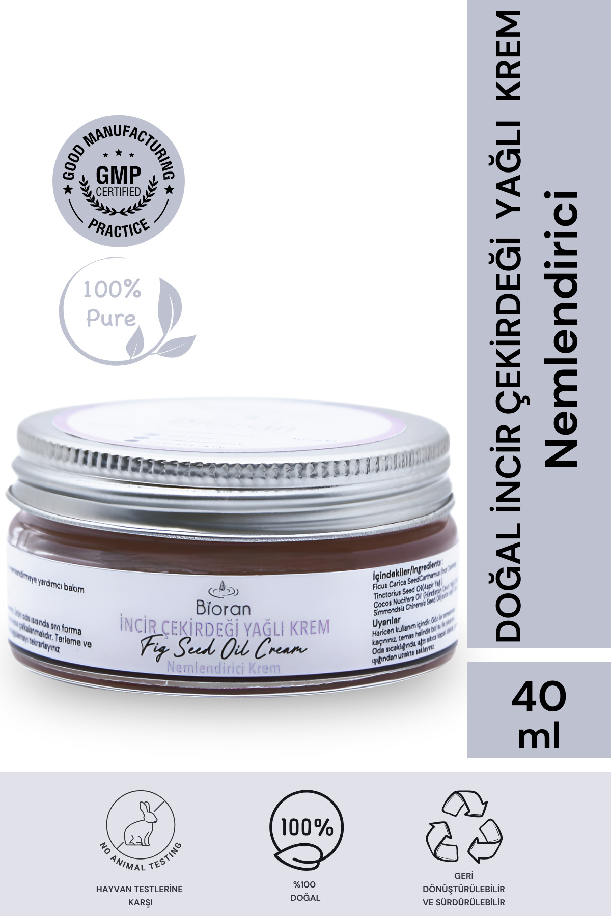 Bioran Incir Çekirdeği Yağlı Yoğun Bakım Kremi 40 Ml. %100 Doğal Fiyatı ...