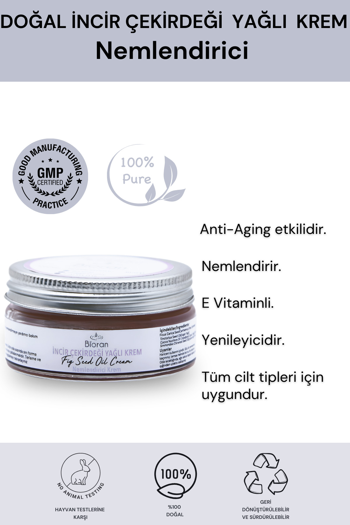 Bioran Incir Çekirdeği Yağlı Yoğun Bakım Kremi 40 Ml. %100 Doğal Fiyatı ...