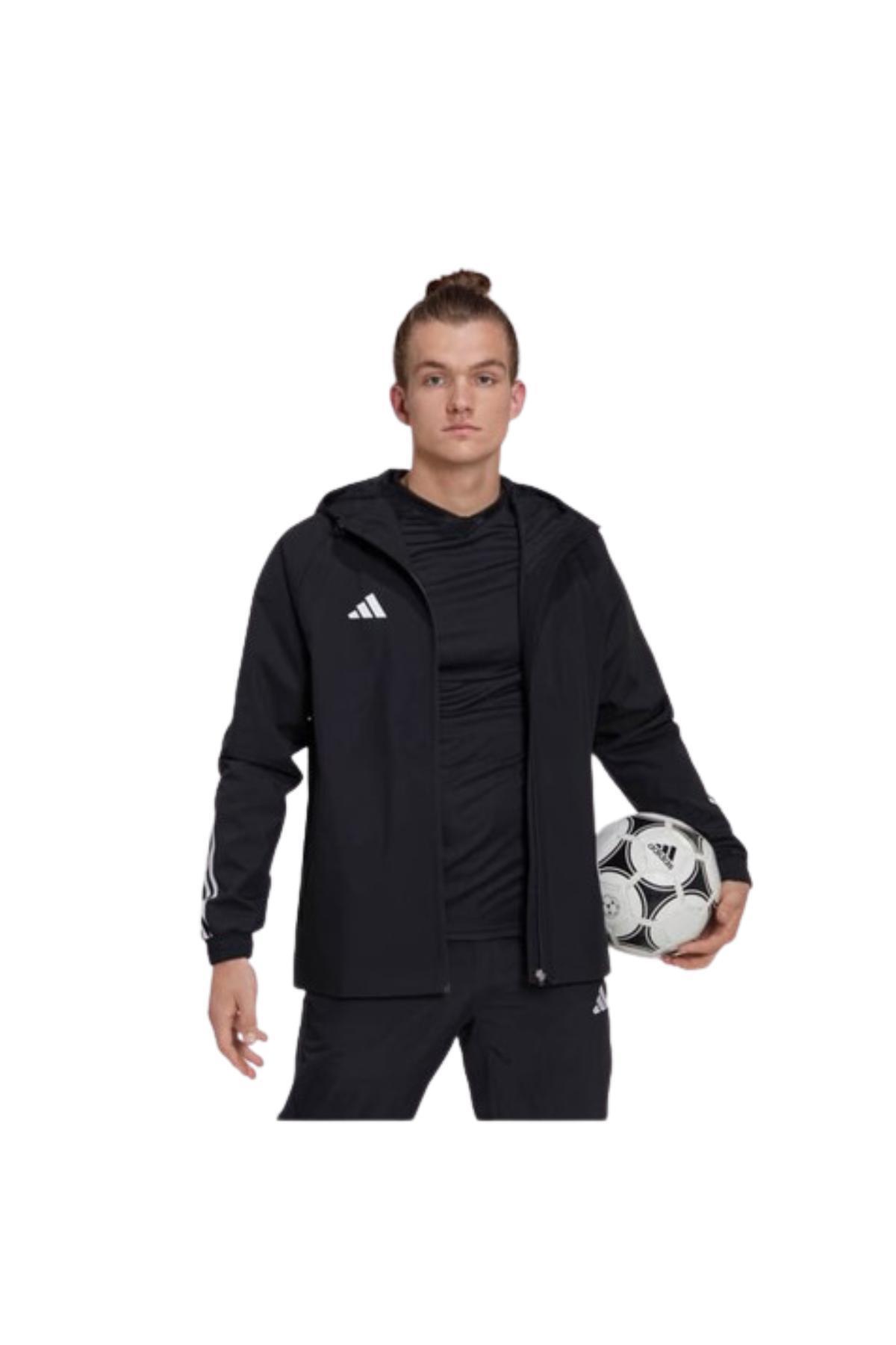 adidas Erkek Siyah Kapşonlu Yağmurluk Ceket TİRO 23 COMPETİTİON ALL ...